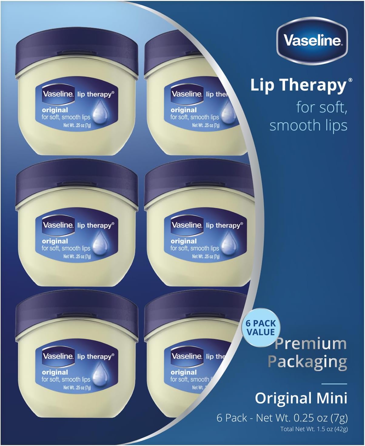 Amazon.com : Vaseline Lip Therapy 6-Pack – Mini Lip Balm for Healing ...