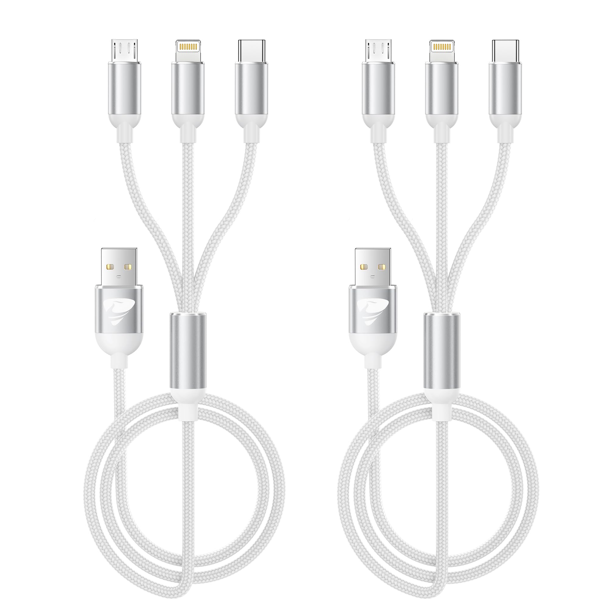 Aioneus Multi Charger Cable, [1.2M 2Pack] Multi Charging Cable Nylon ...