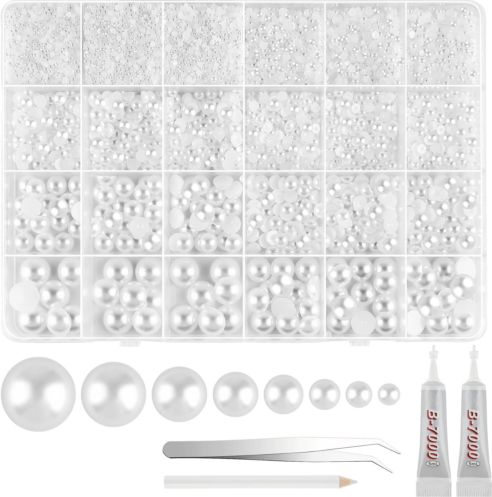 Amazon.com: 5600 Pieces Half Pearl Beads for Crafting Flatback Crafts ...