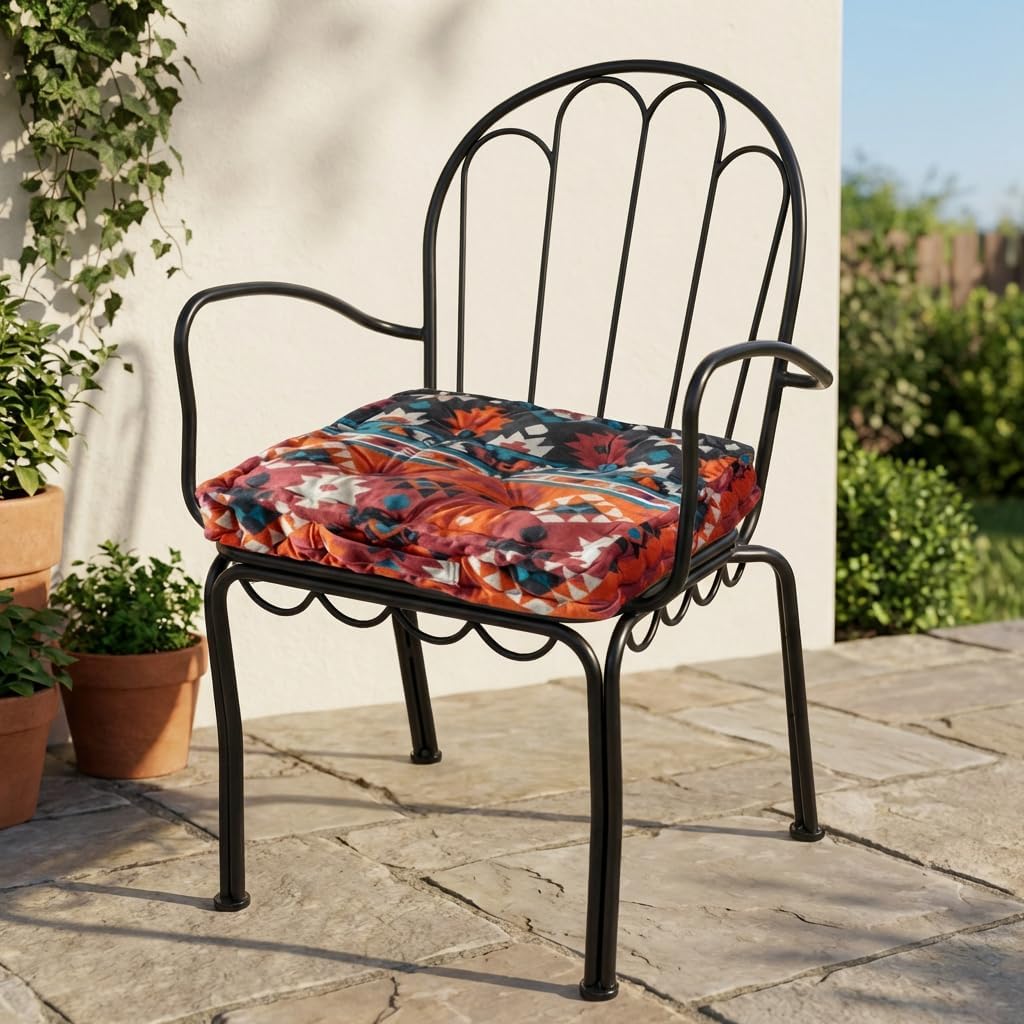 Amazon.com: CHERRYARN Outdoor Camping Chair Pad Patio Bistro Cushion ...