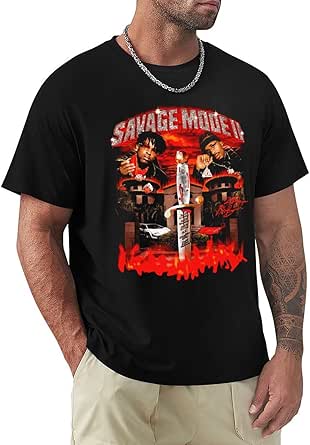 Amazon.com: 21 Singer Sav%Age T Shirt Men's Short Sleeved Casual ...