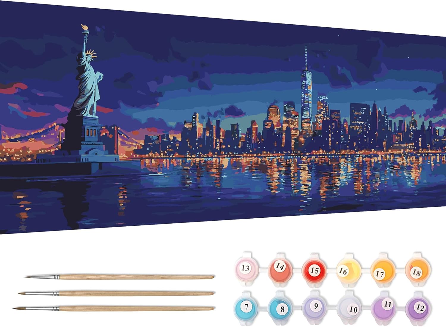 Amazon.com: Reofrey Large Paint by Numbers Kit for Adults New York City ...