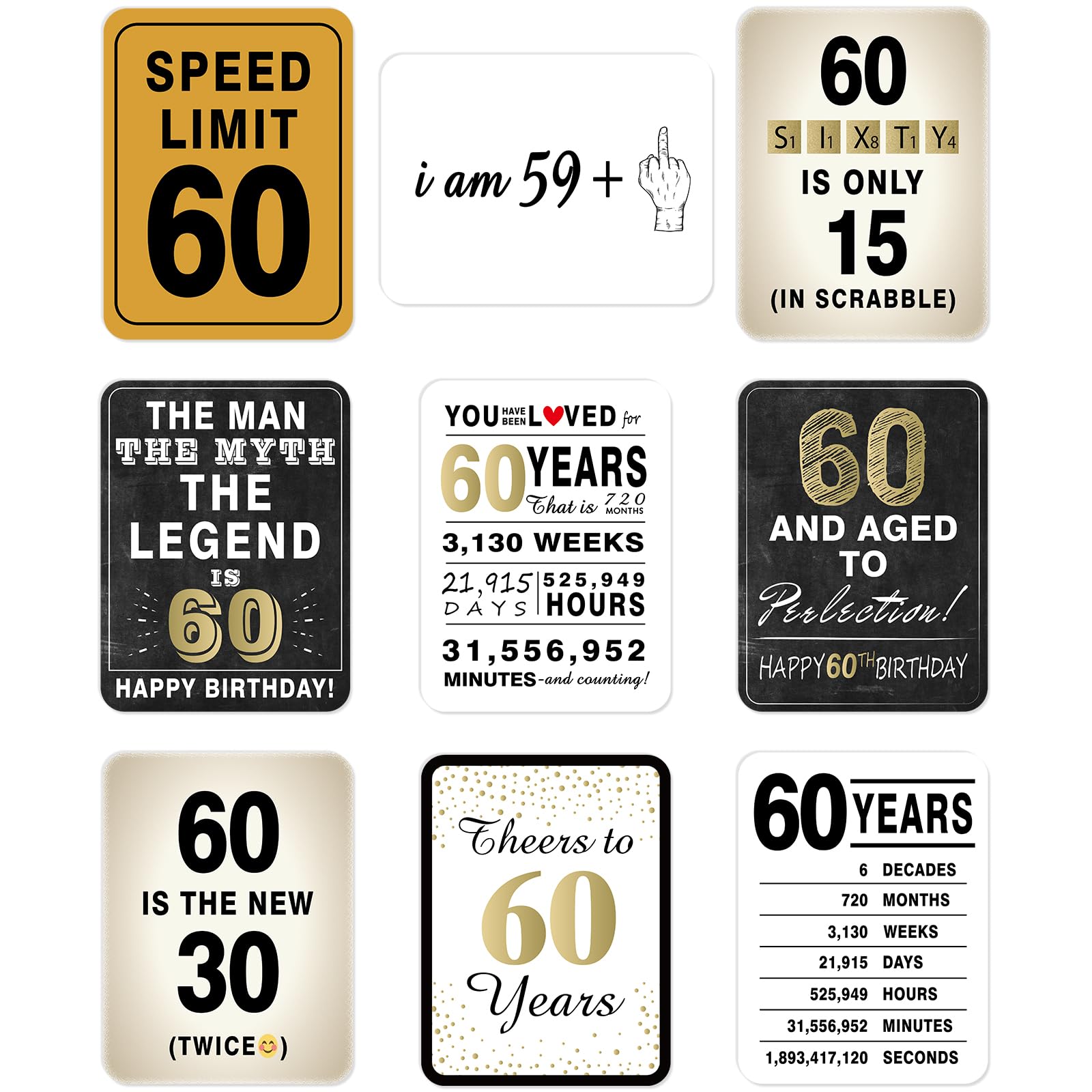 Happy 60th Birthday Printable Signs 60th Birthday Party Decorations