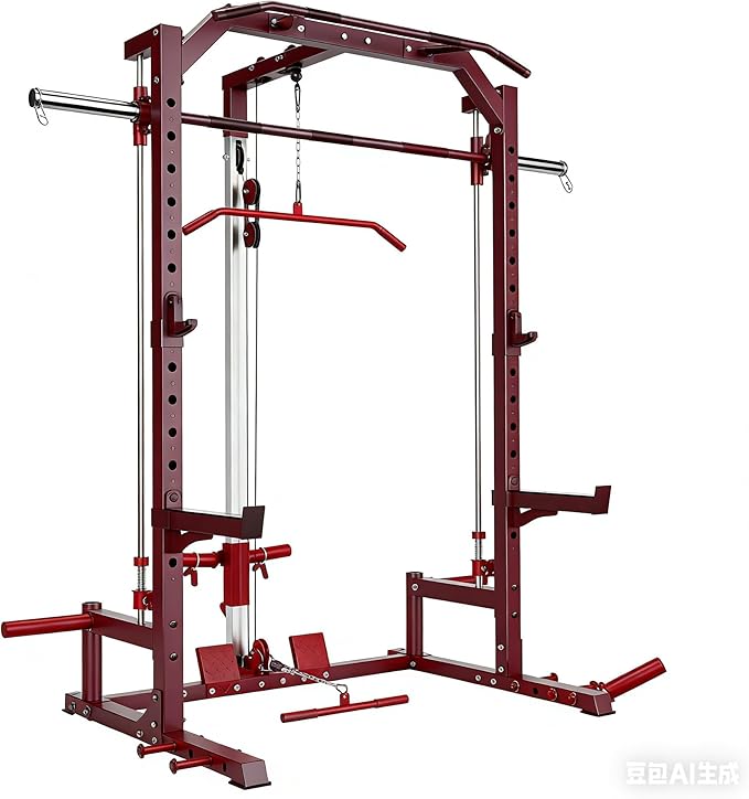 GarveeLife Smith Machine Home Gym with Barbell Bar, Cable System, LAT ...