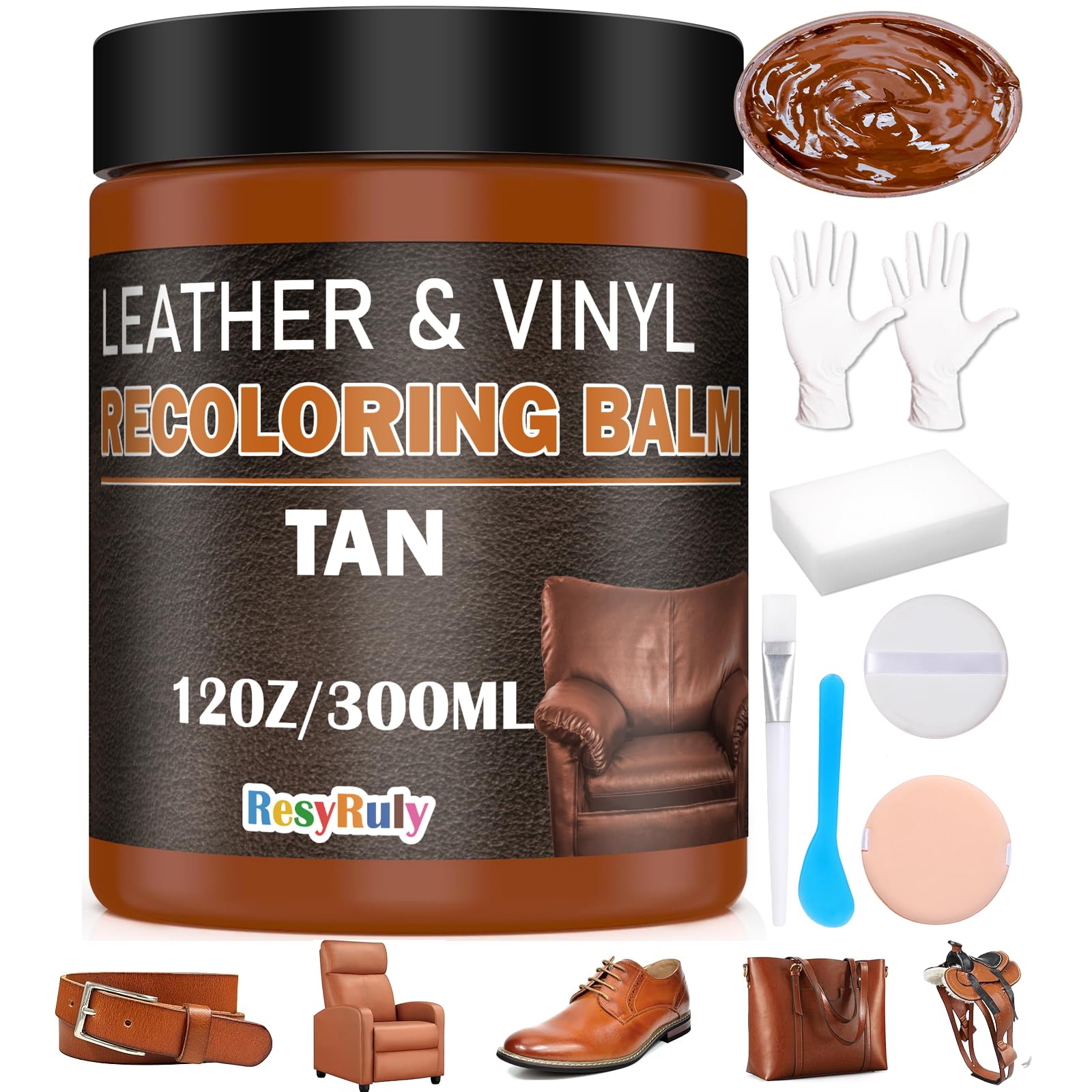 Amazon.com: Saddle Tan Leather Dye Light Brown Recoloring Balm Repair ...