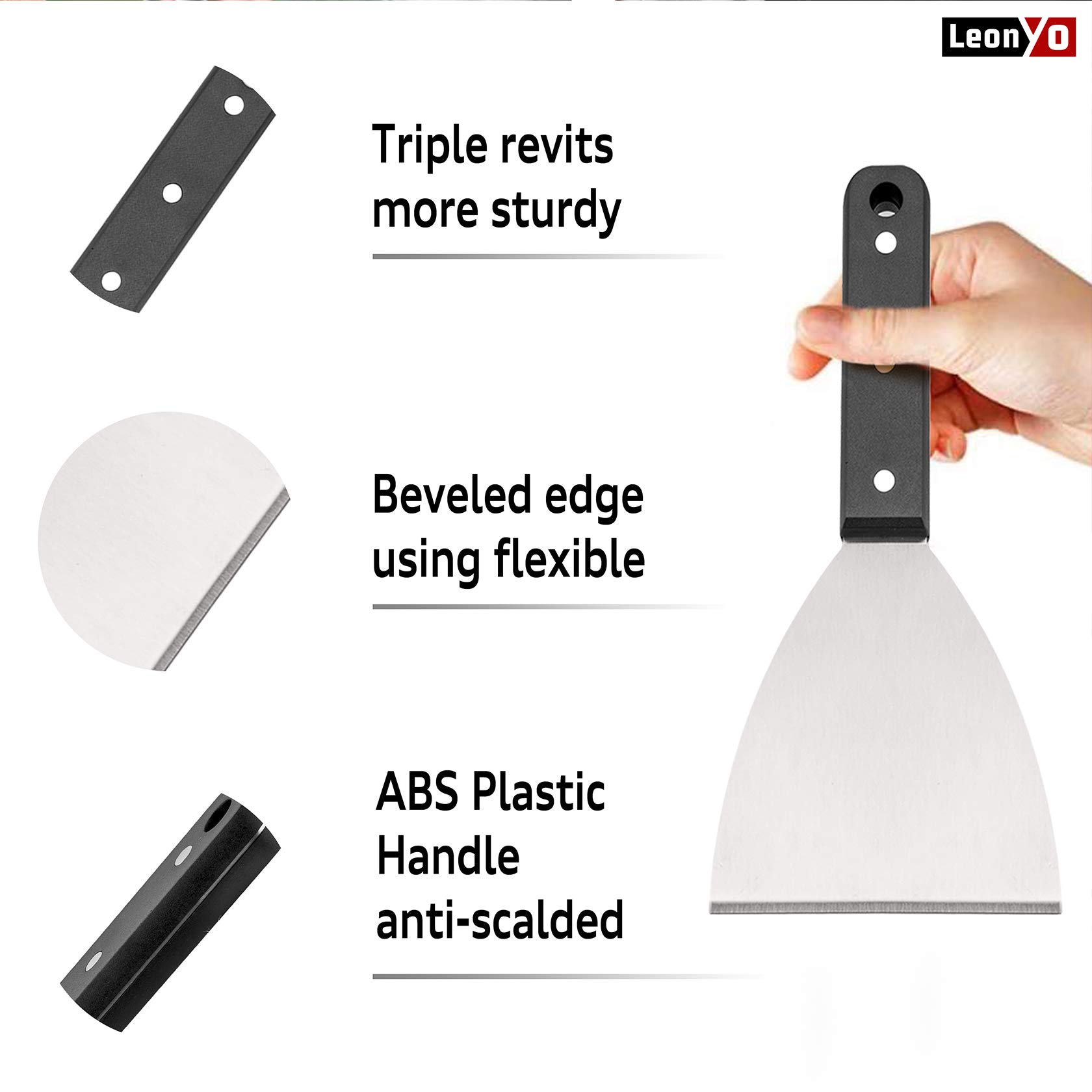Snapklik.com : Grill Griddle Scraper Set Of 2, Stainless Steel ...