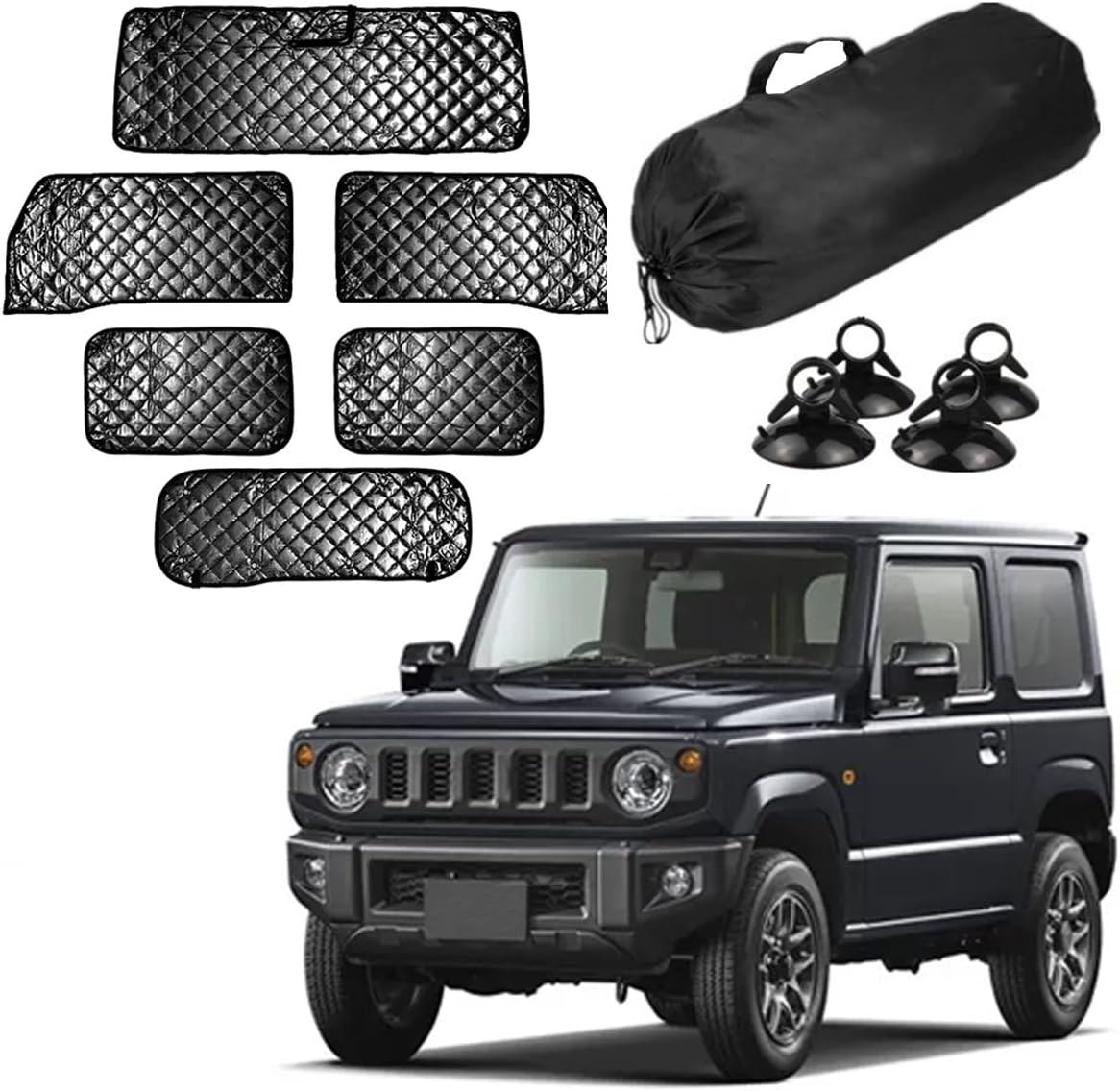 Amazon | Temiry 新型ジムニー用 サンシェード セット JB64W JB74W 専用 サンシェード フロント 遮光 紫外線 UVカット サイドサンシェード 夏用 (6枚入り ...