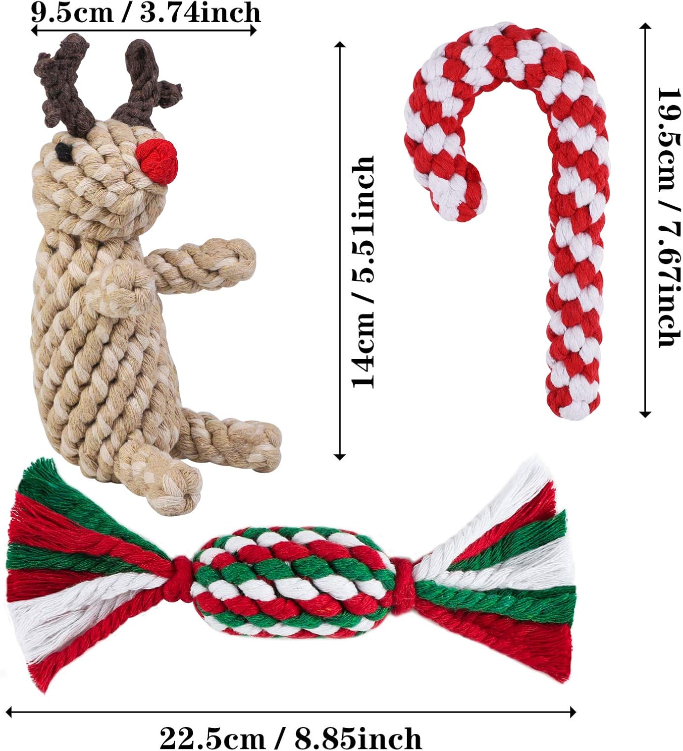 ELCOHO Christmas Dog Chewing Toys Pets Christmas Stocking Gifts Dog ...