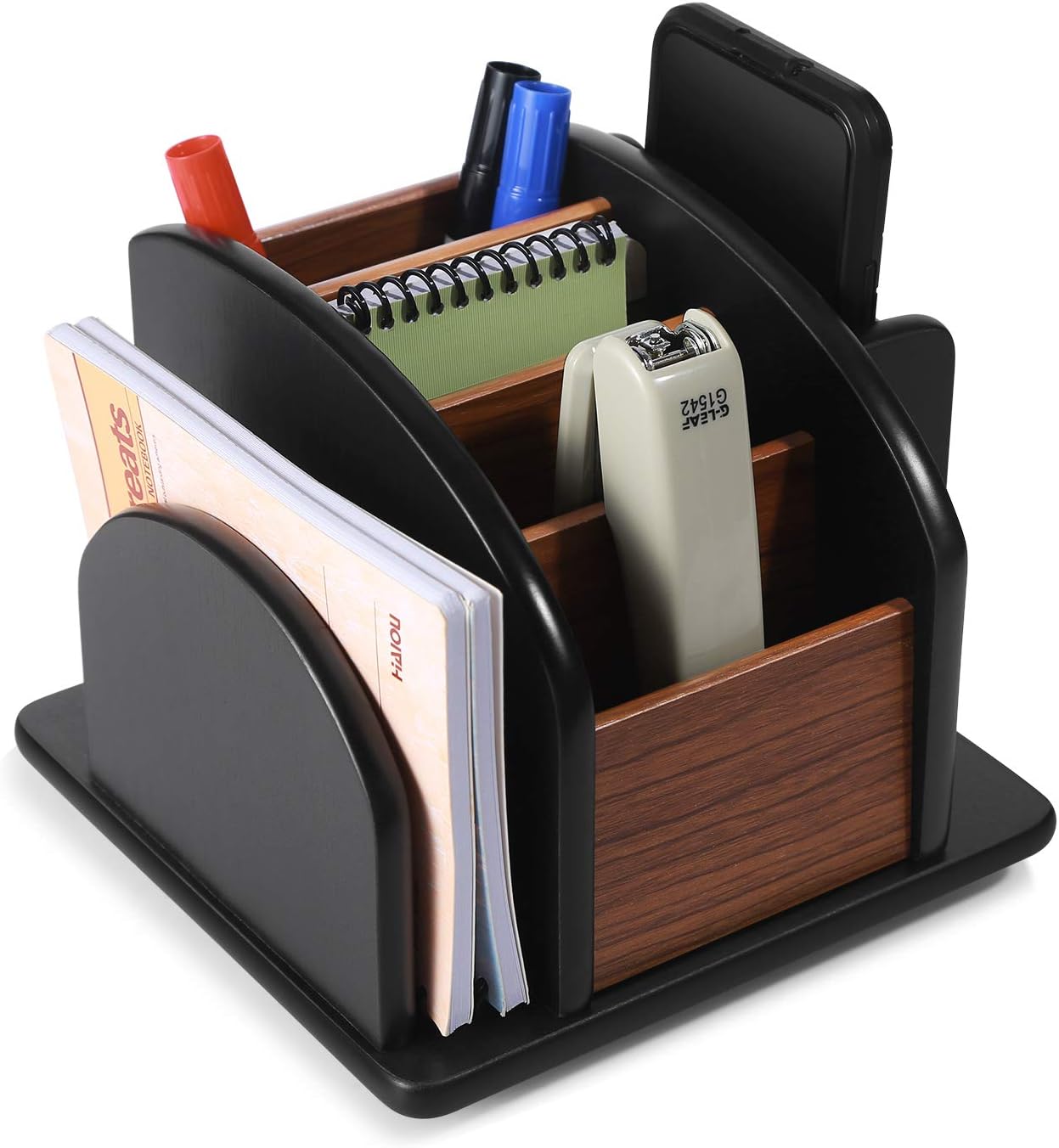 Amazon.com : Flexzion Revolving Desk Organizer TV Remote Control Caddy ...