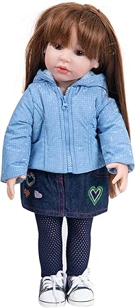 Amazon.com: Rakki Dolli Doll Clothes Blue Hooded Coat Suit with Navy ...