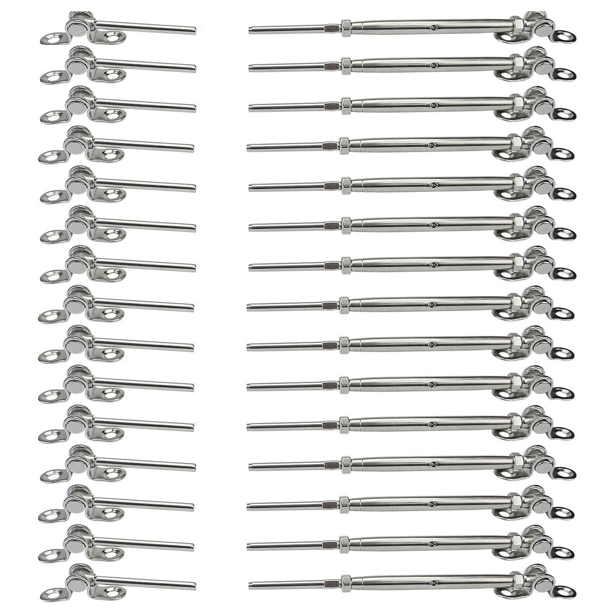 Sowtowe 20 Pairs Cable Railing Hardware Kit,Stainless Steel Cable ...