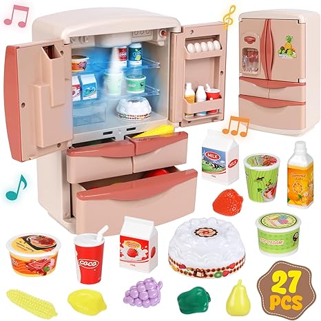 Amazon.com: Coherny Play Kitchen Toys Fridge Refrigerator with Ice ...
