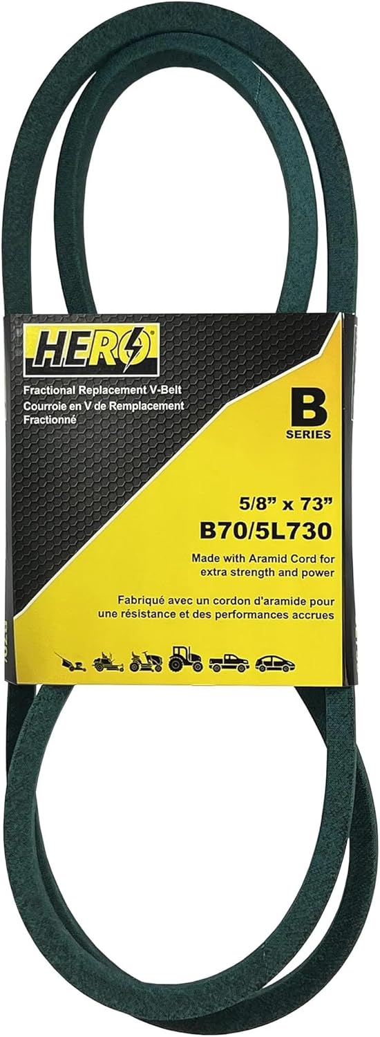 Amazon.com : HERO® 5/8 inch x 73 inch Aramid Kevlar Lawn Mower Belt ...