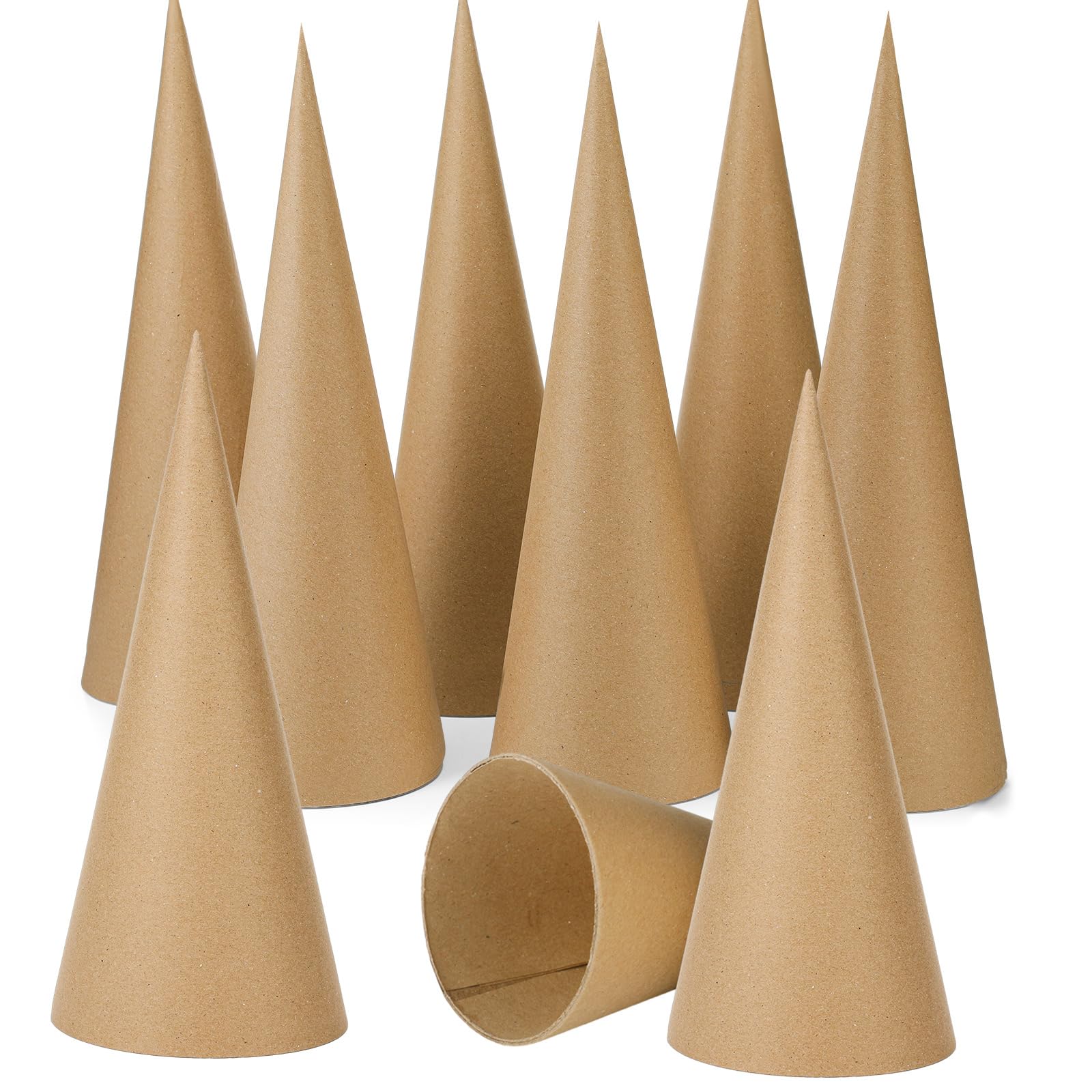 Amazon.com: Zhanmai 6 Pcs Christmas Paper Mache Cones Brown Craft Cones ...
