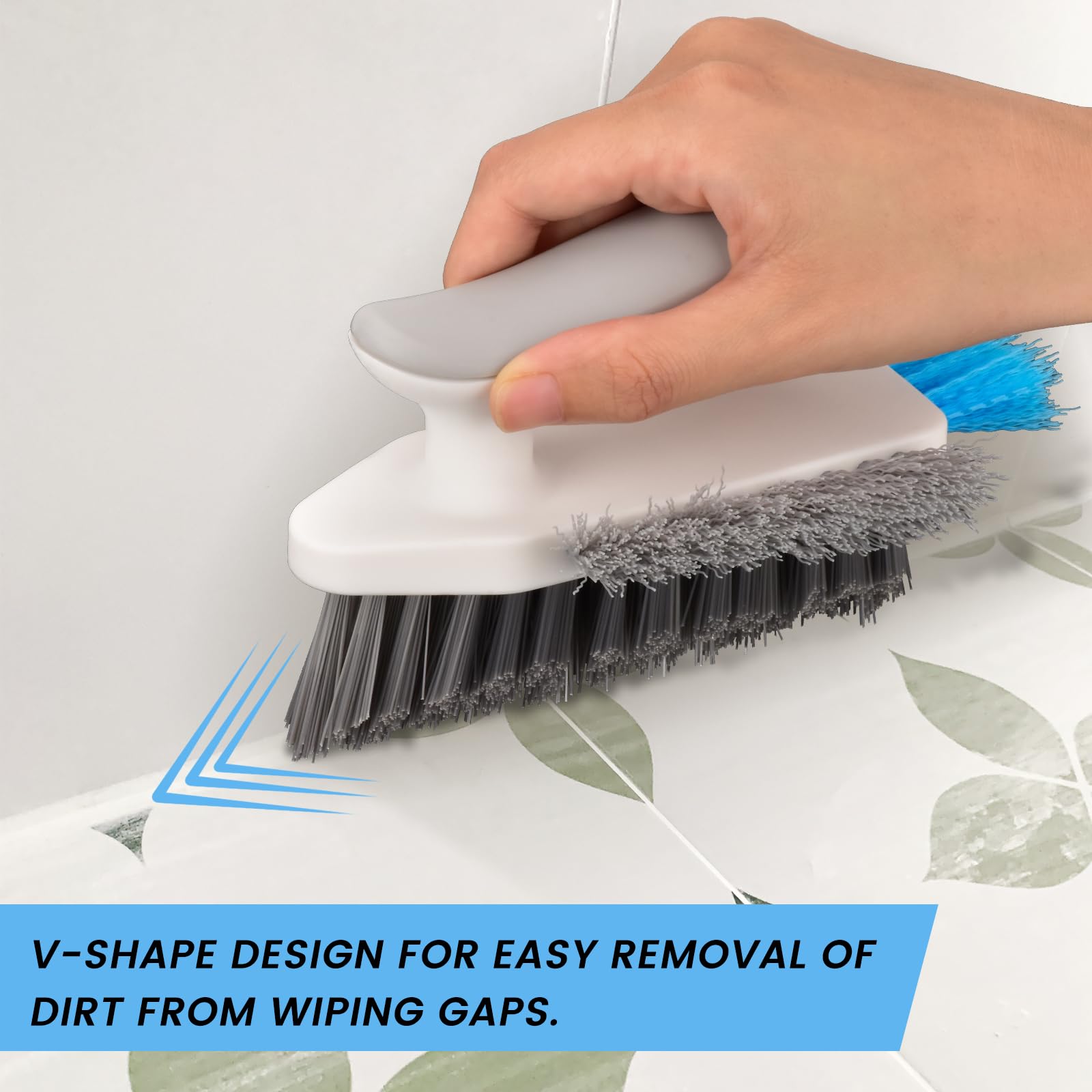 Snapklik.com : 2 Pieces Grout Cleaner Brush 4 In 1 Scrub Brushes
