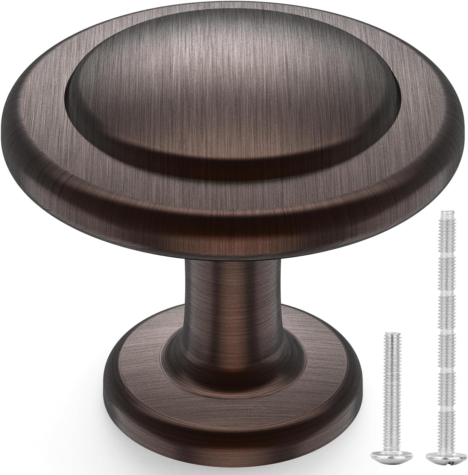 Antrader Flat Black Cabinet Hardware Round Knob with Mounting Screws, 1 ...