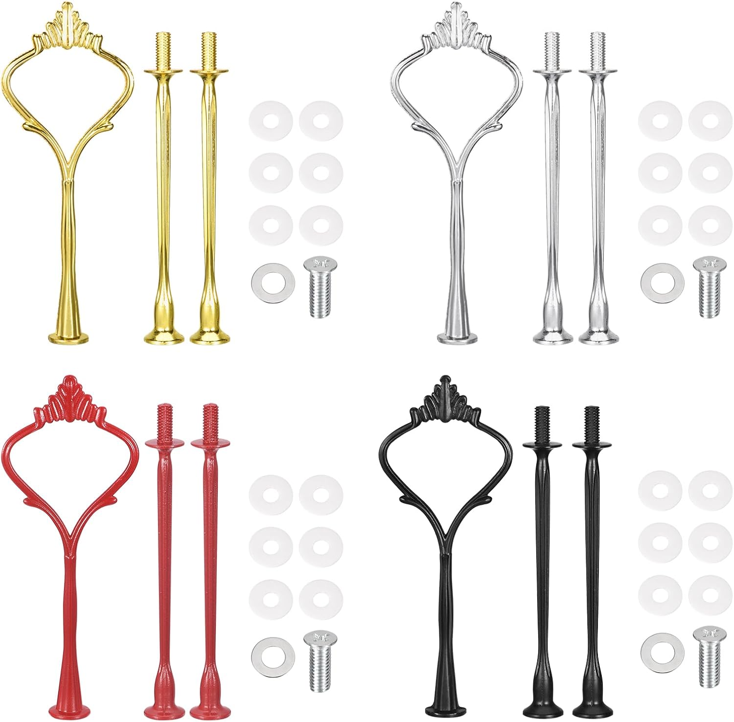 Amazon.com | uxcell 4 Set 3-Tier Cupcake Stand Hardware Handles, Zinc ...