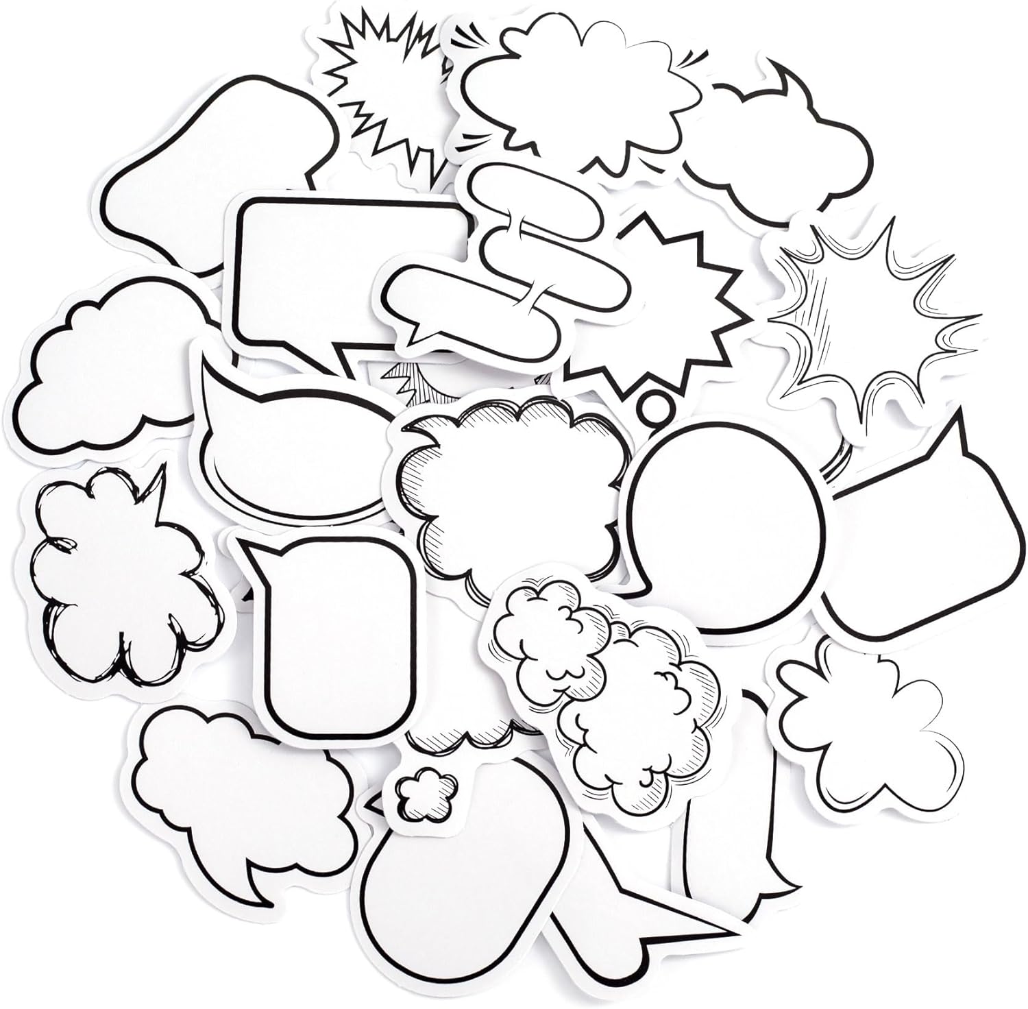 Amazon.com : Pndeyo 90pcs Dialog Box Paper Stickers, Assorted Shape ...