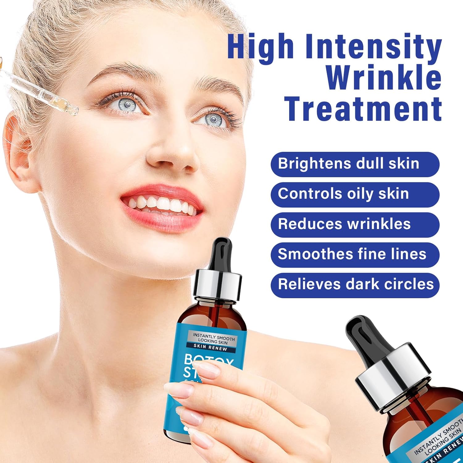 Botox – Suero facial con vitamina C y E, suero antienvejecimiento para cara, reduce las arrugas ...