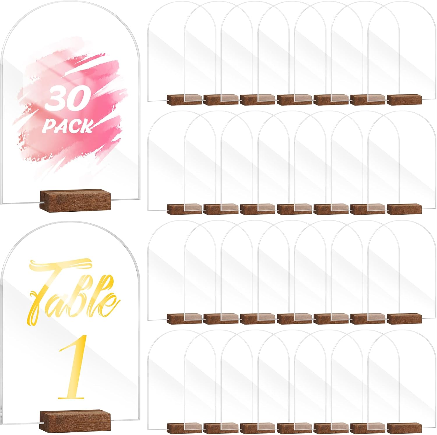 Amazon.com: Unittype 30 Set 4 x 6 Inch Clear Arch Acrylic Sign with ...