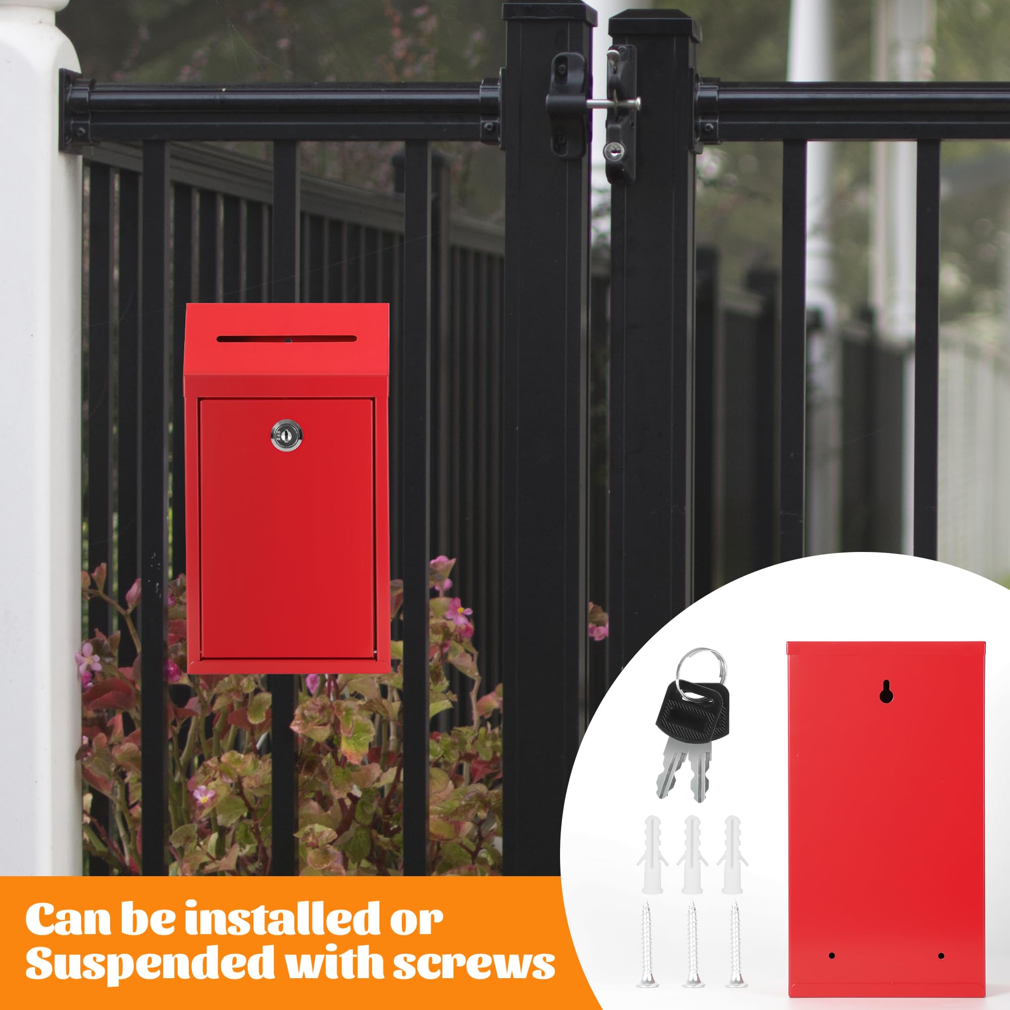 Snapklik.com : Metal Locking Mailbox Wall Mounted RustMail Case ...