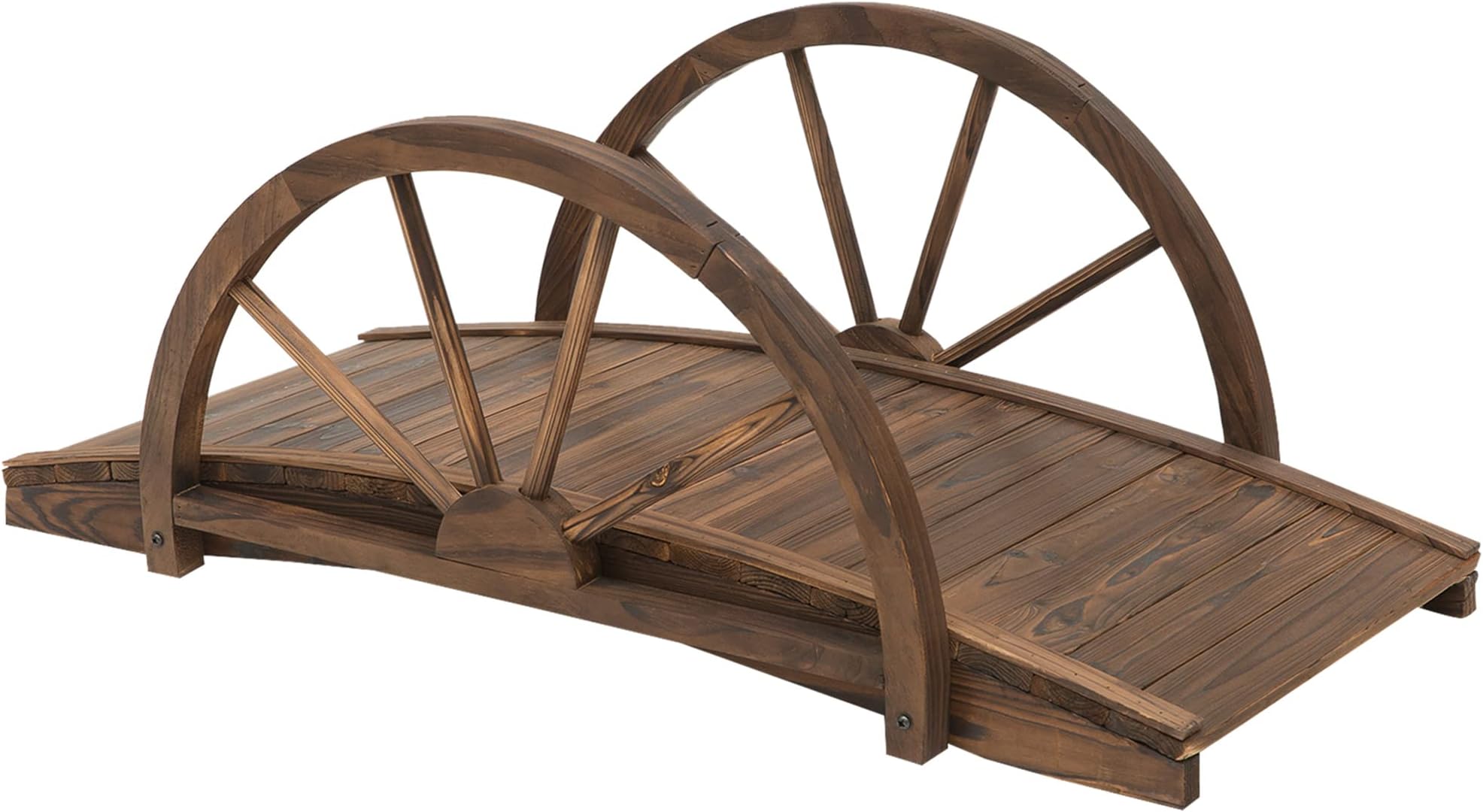 Amazon.com : Outsunny 3.3ft Wooden Garden Bridge Arc Footbridge with ...