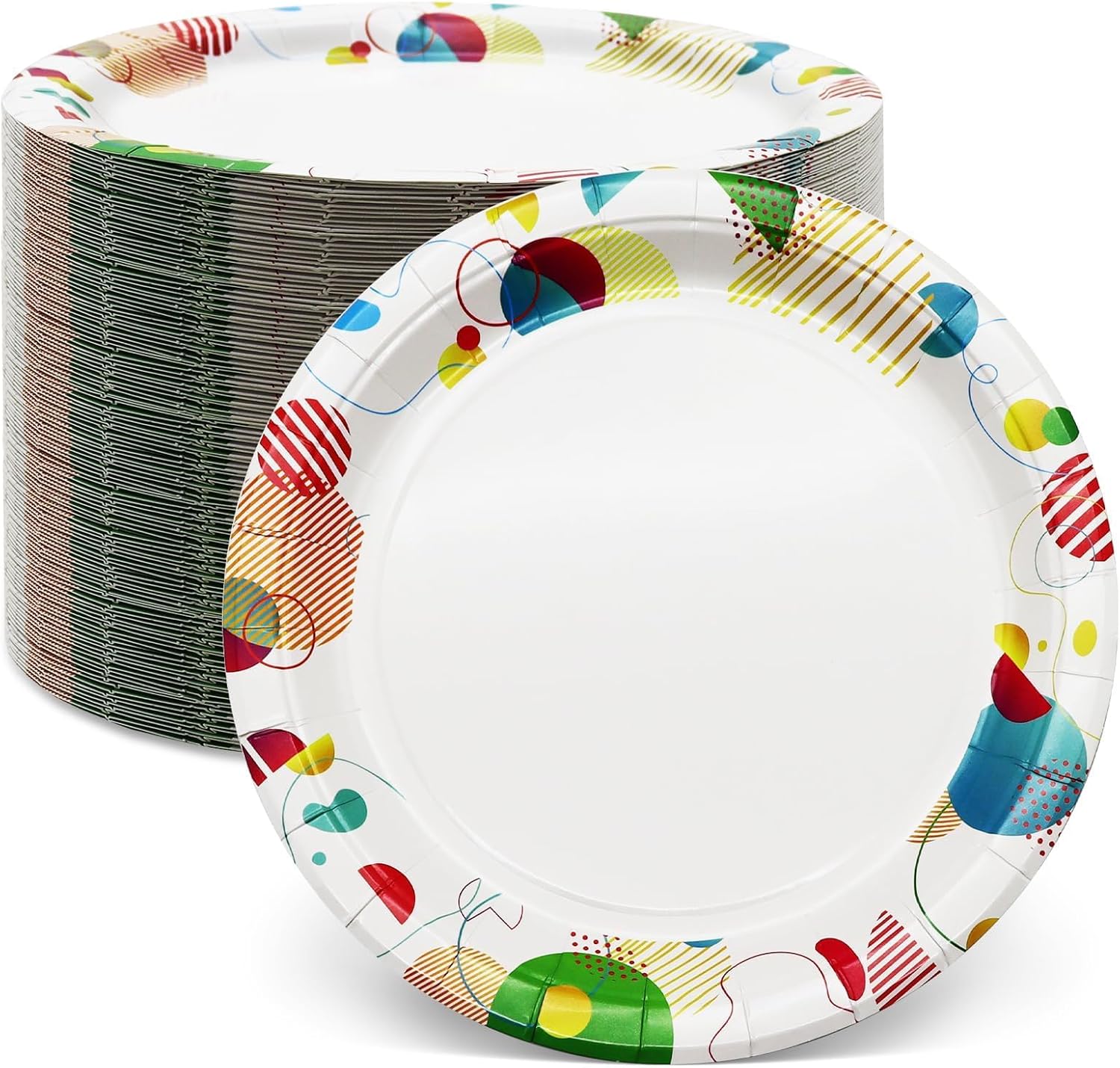 Amazon.com: VEIZEDD 100 Pcs Paper Plates Heavy Duty | Disposable Plates ...