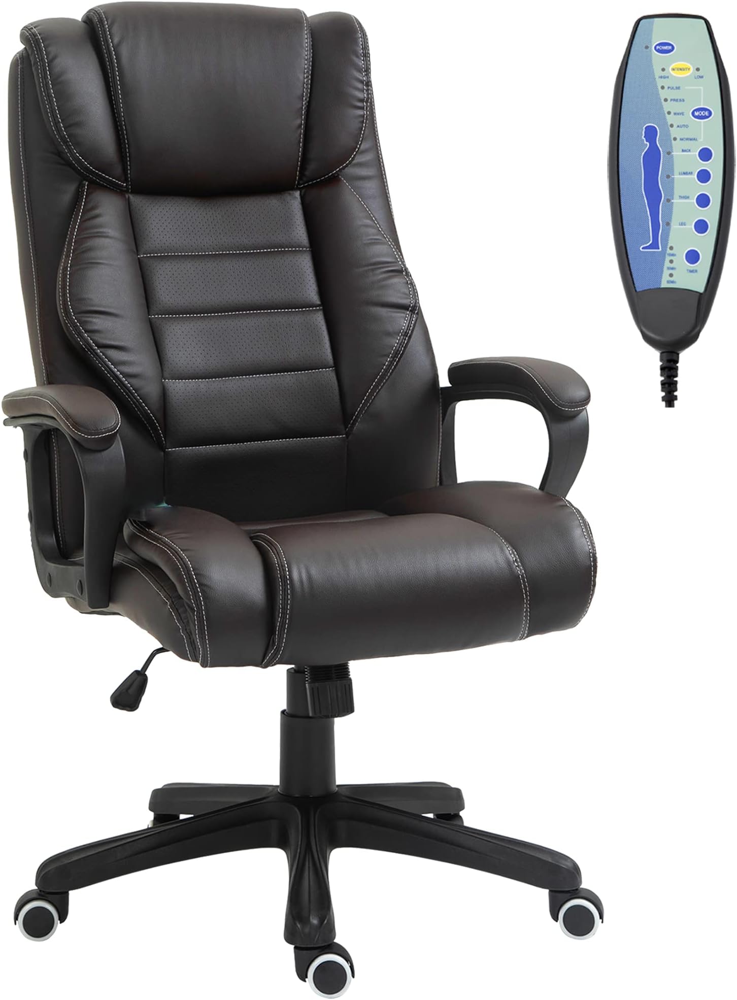 Vinsetto Massage Office Chair, High Back Executive Office Chair with 6 ...