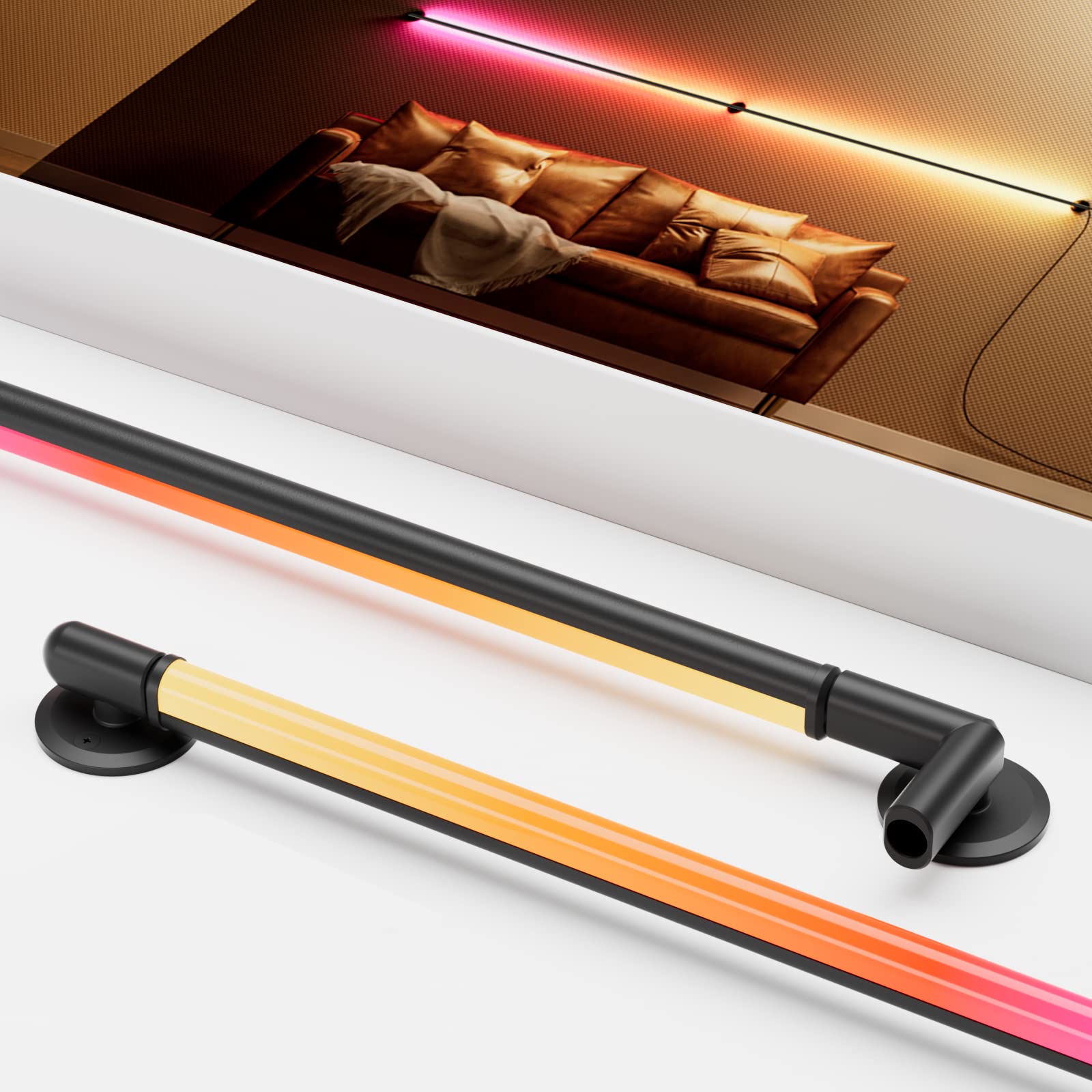 upHere Modern RGB LED Wall Lights Smart LED Wall Sconce for Gaming Room ...