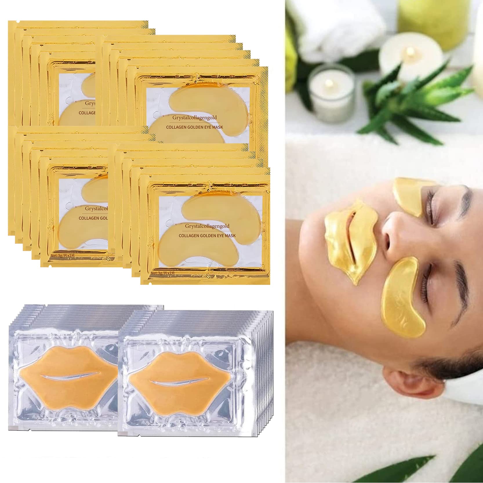 Eye Lip Mask Set 80pieces - Collagen Eye Masks Sheet Patch 20Pairs ...