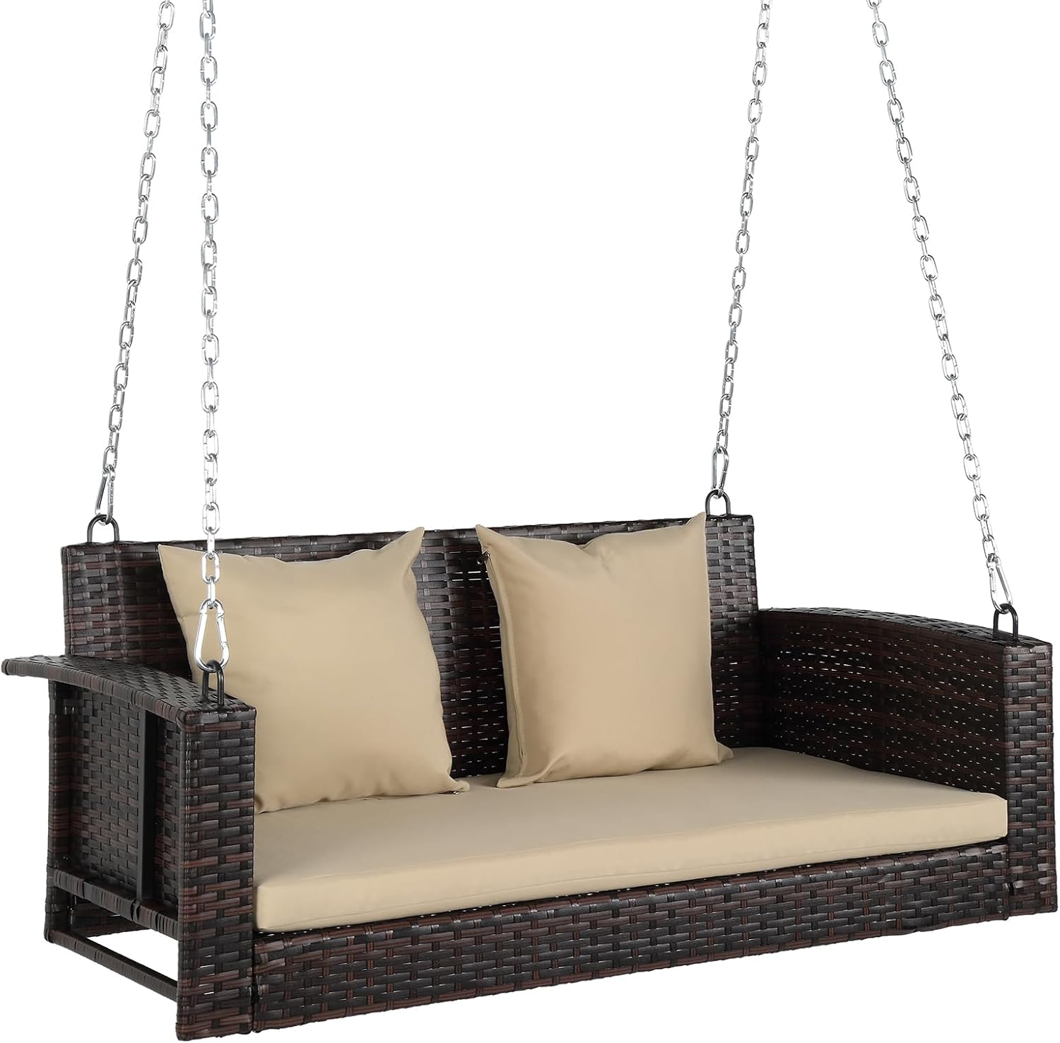 Amazon.com: 49 inch Swing Chair, Wicker Hanging Porch Swing, Rattan ...
