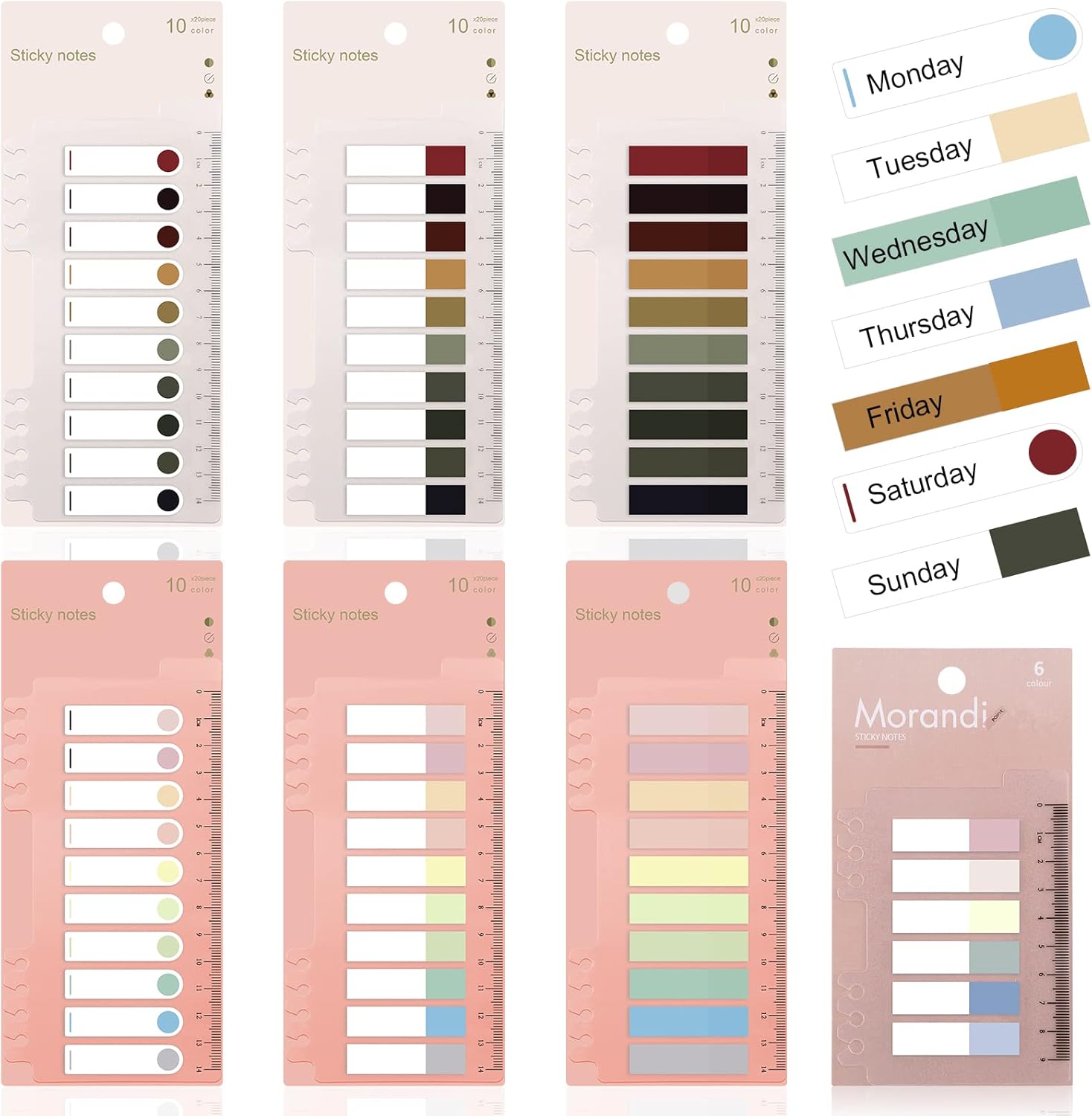 Dazarey 1320Stk Haftstreifen Haftnotizen Tabs,7 Stile Index Tabs ...