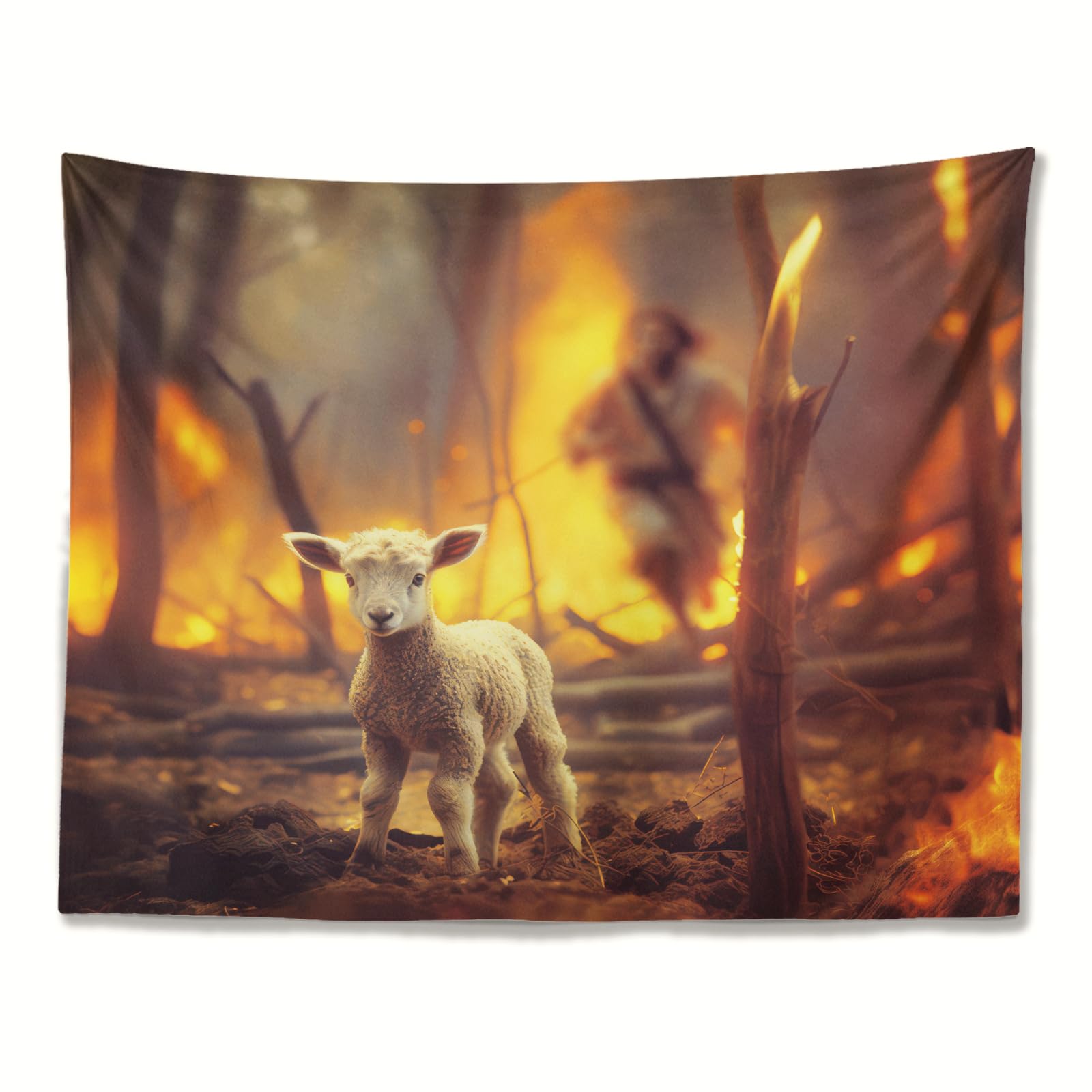 Amazon.com: Jesus Saving Lost Lamb Tapestry God Faith Aesthetic ...