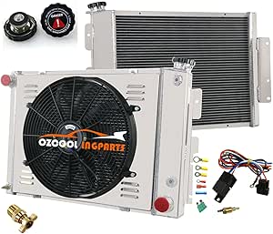 Amazon.com: OzCoolingParts Pro 3 Row Core Aluminum Radiator + 16" Fan w/Shroud + Thermostat ...