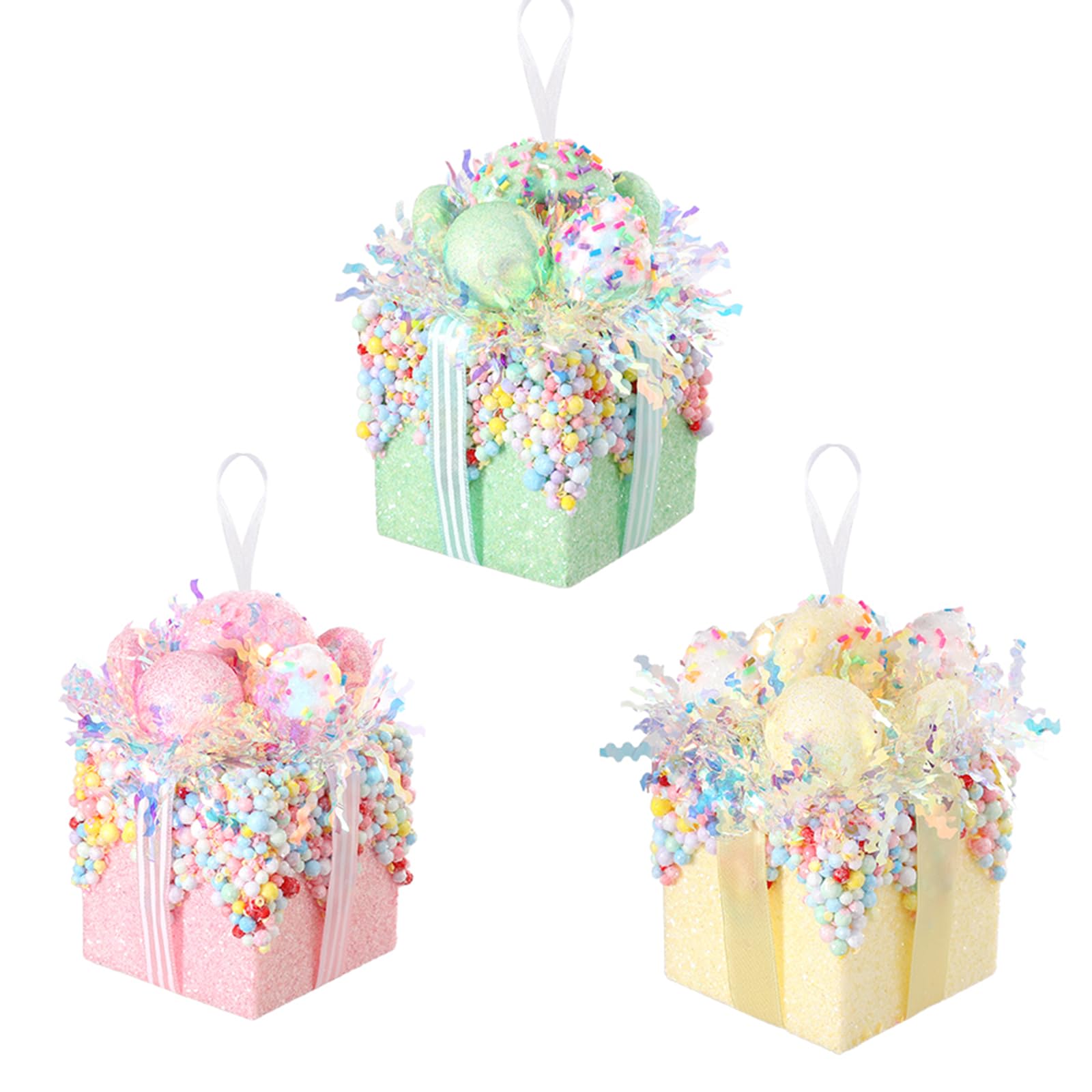 Amazon.com: Christmas tree gift box ornament set,3 Pieces Macaron Color ...