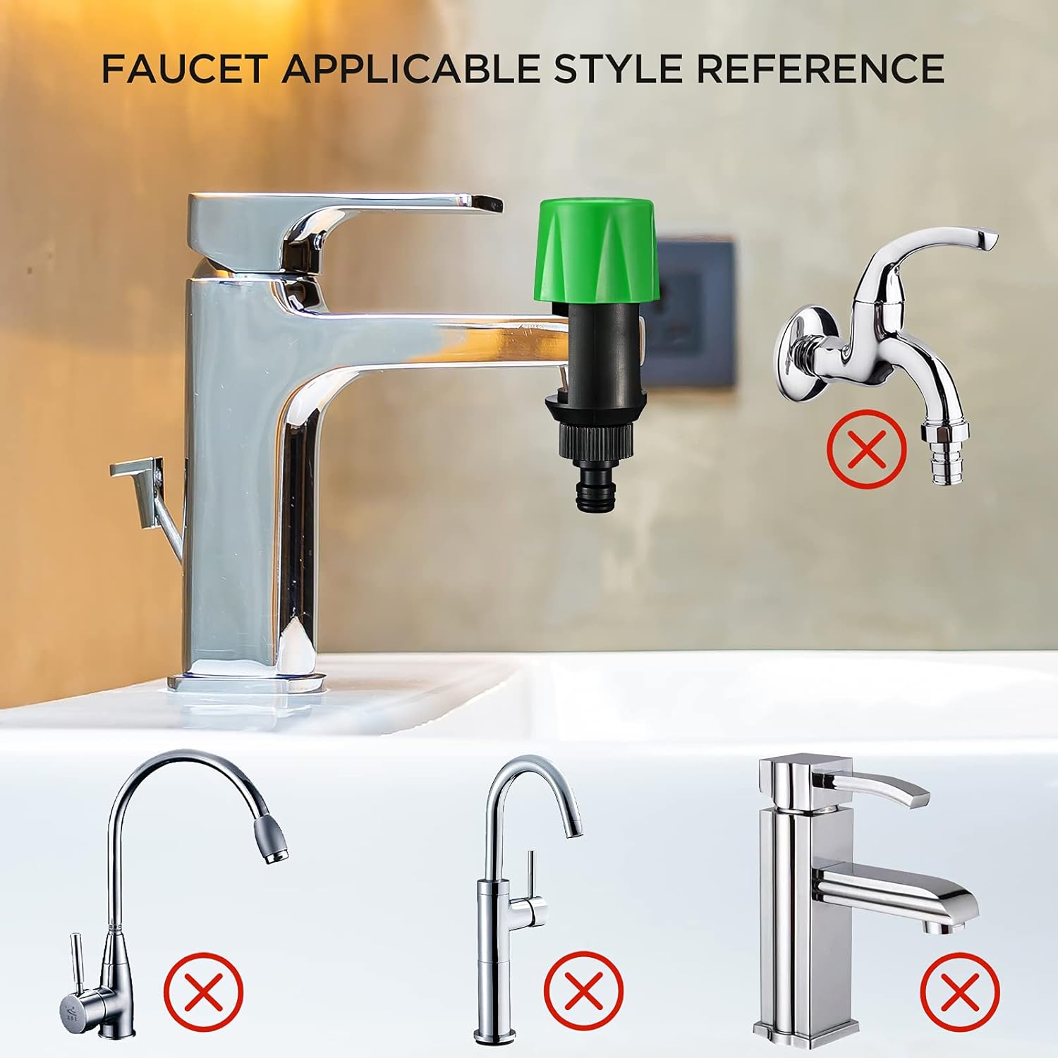 PAFUWEI 5PCS Mixer Tap Hose Connector, Water Tap Adapter Connector Set ...