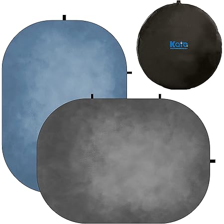 Amazon.com : Kate 5x6.5ft(1.5x2m) Collapsible Backdrop Grey Blue ...