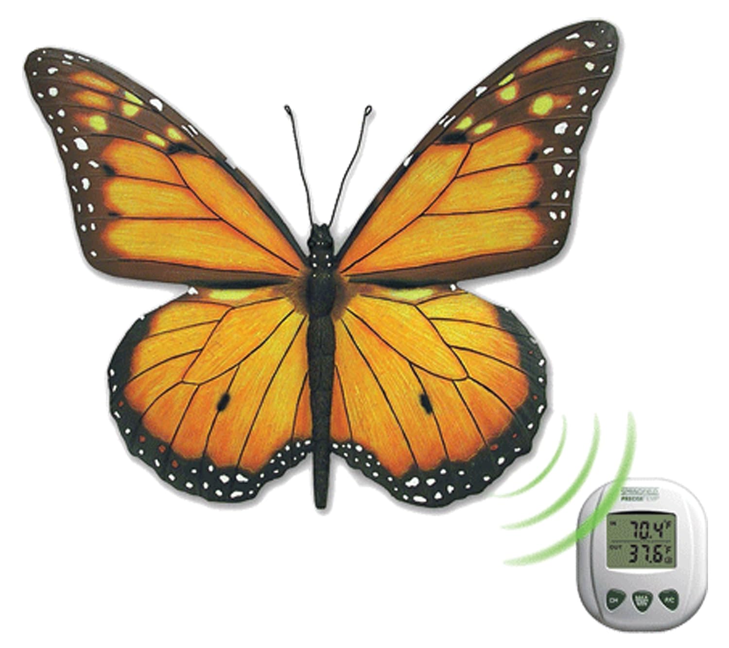 Springfield 91684 Remote Butterfly Thermometer with Base Station ...