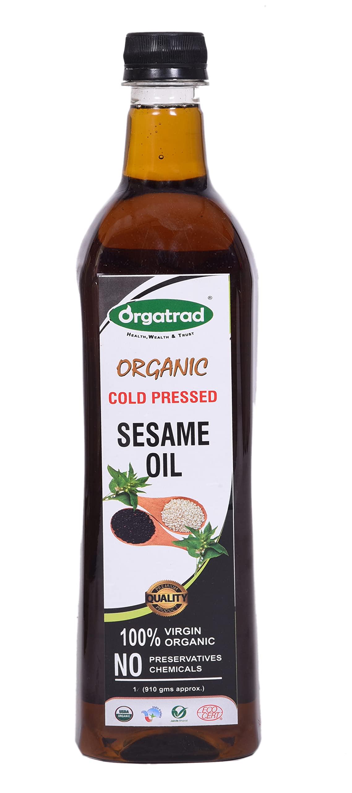 Buy Cold Pressed Black Sesame/ Gingelly / Til ka tel Oil 1 Litre by ...
