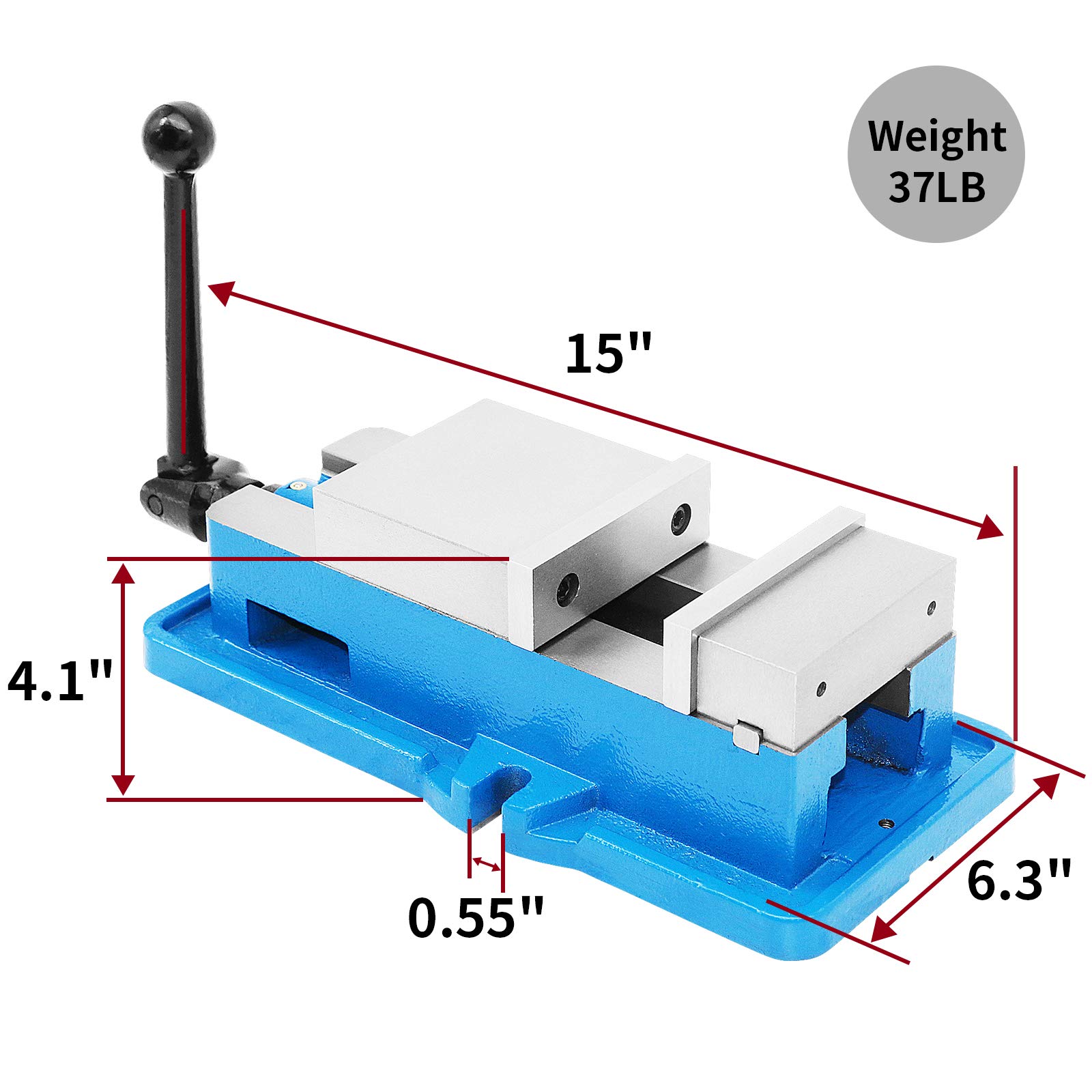 5 Inch Milling Vise,Precision Mill Vise Powerful Clamerful Force ,Heavy ...