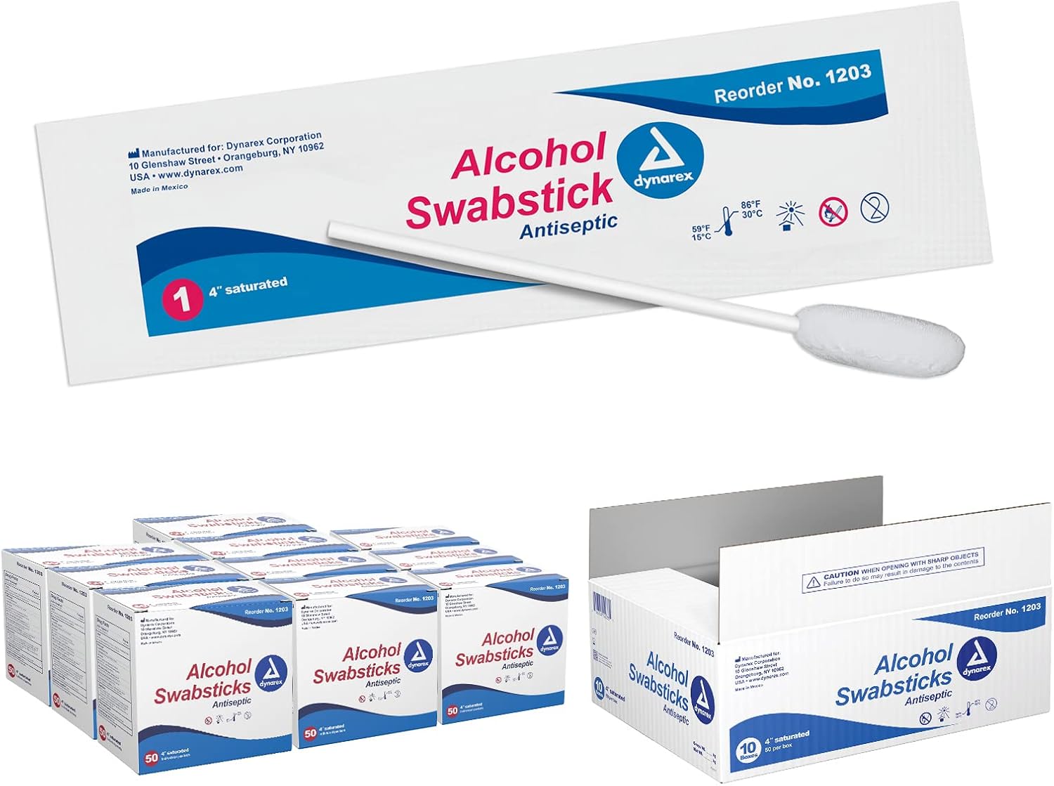 Dynarex Alcohol Swabsticks, 50 Count (Pack Of 10) : Buy Online at Best ...
