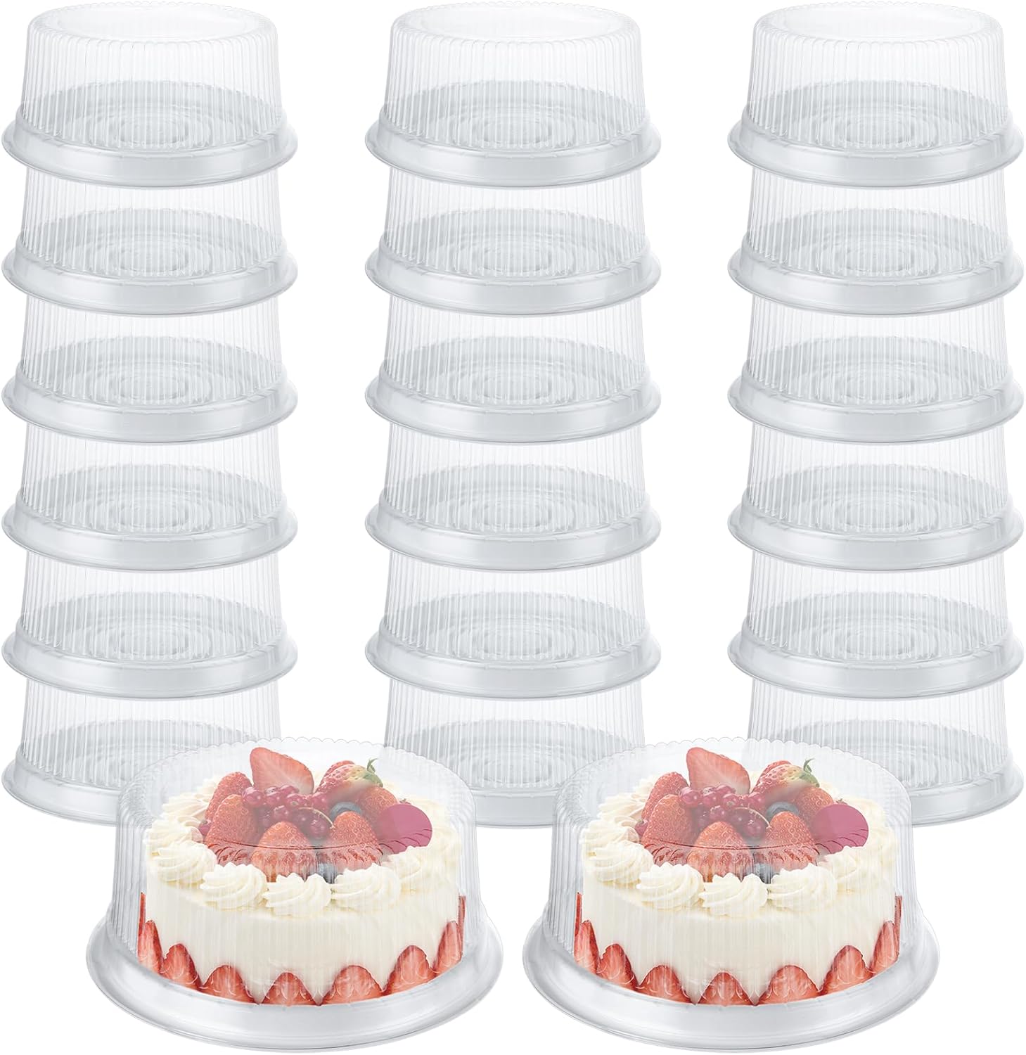 Amazon.com: LDXDRU 20 Pack 7" Disposable Cake Containers with Lids ...