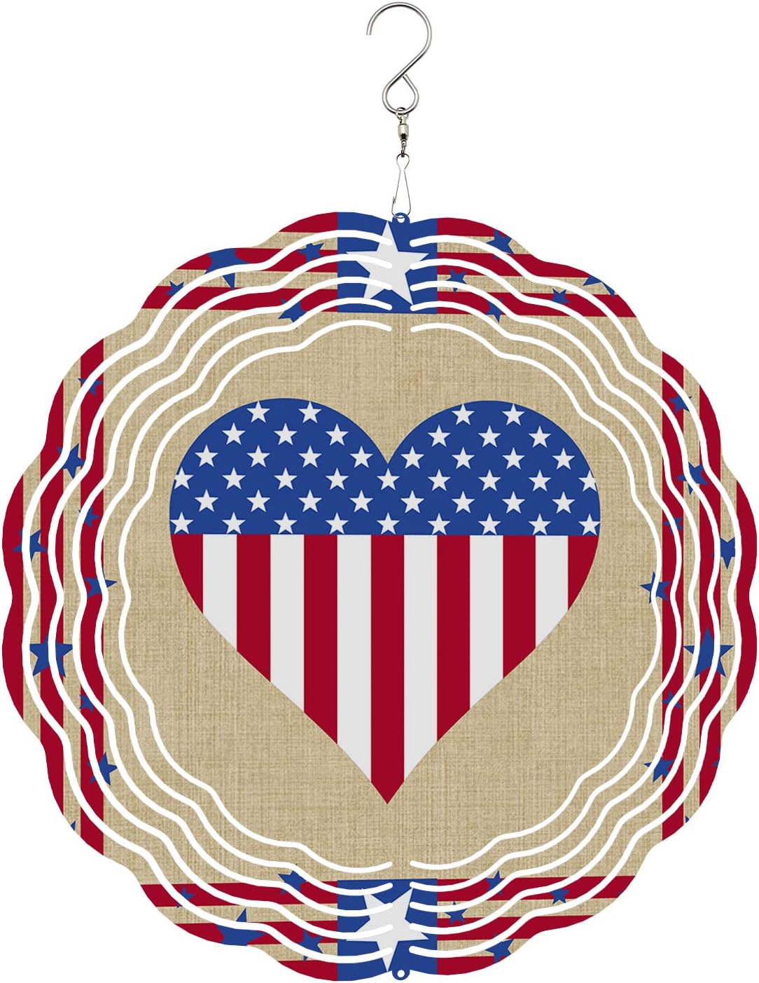 Amazon.com: Patriotic Wind Spinners for Yard and Garden Heart with ...