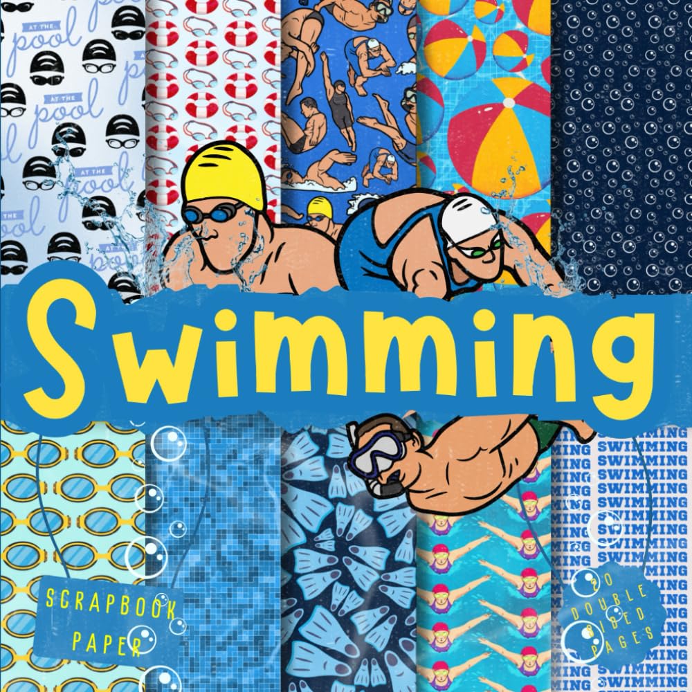 Swimming scrapbook paper, 20 Double Sided Sheets: Versatile Decorative ...