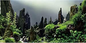 Amazon.com : AWERT 48x24 inches Stone Column Aquarium Background River ...
