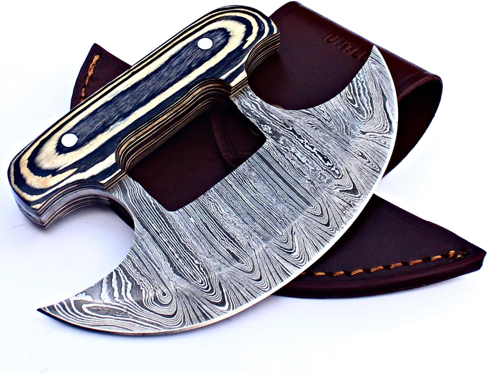 Amazon.com: TTC-111 Handmade Demascus Ulu kitchen Knife -Wood Handle ...