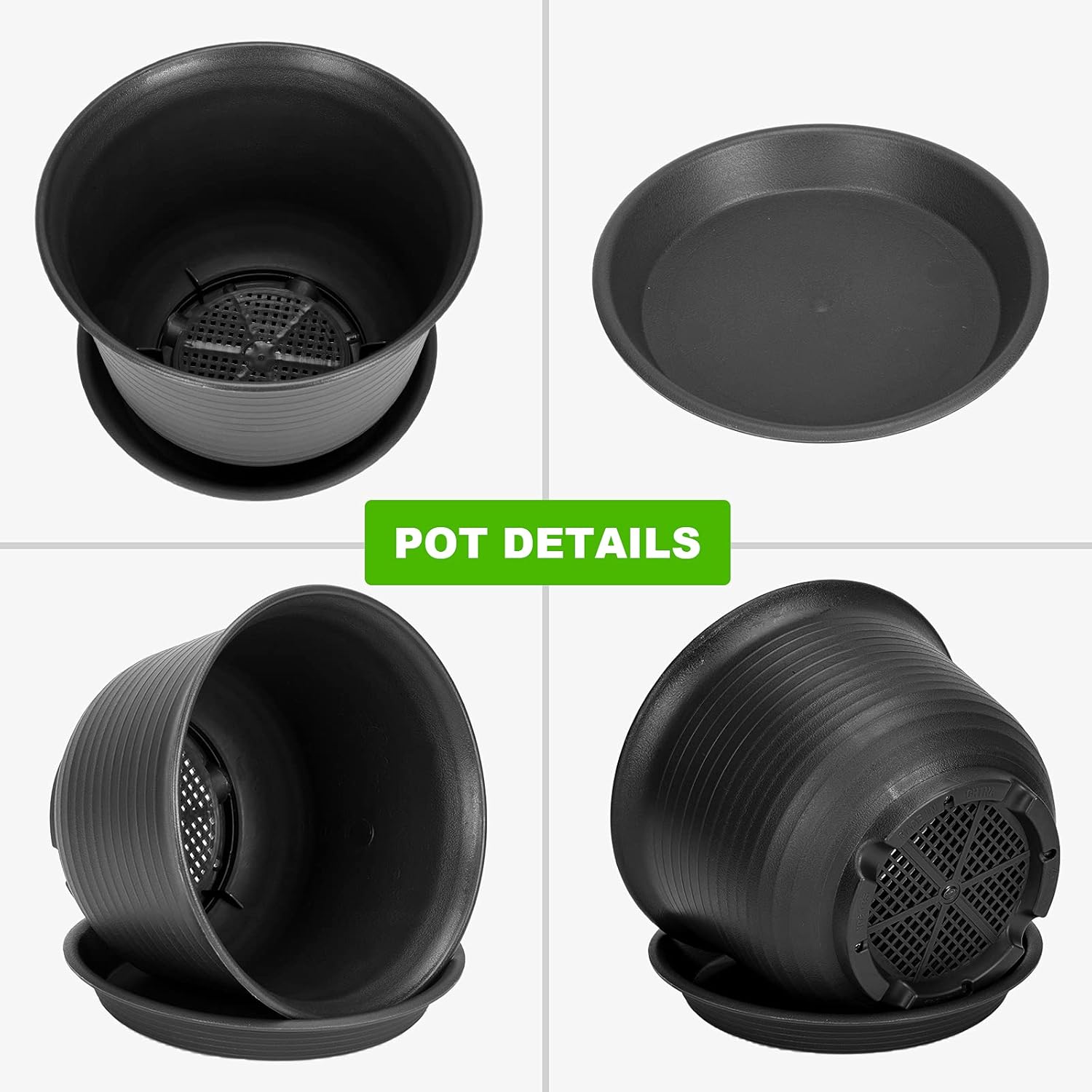 RIFNY Macetas grandes de plástico de 109876 pulgadas, macetas grandes ...