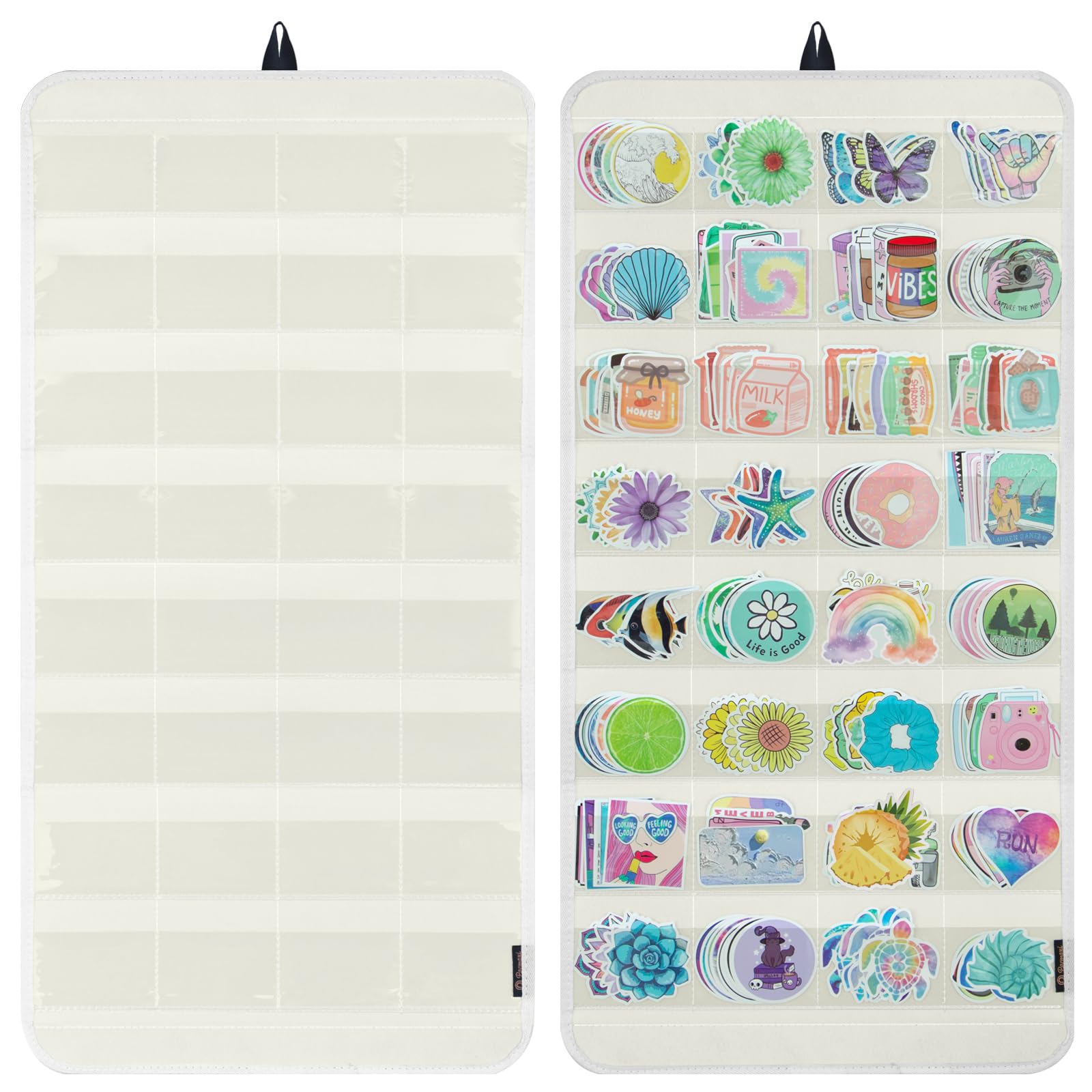 Snapklik.com : Portable Hanging Sticker Display Organizer 32 Clear ...