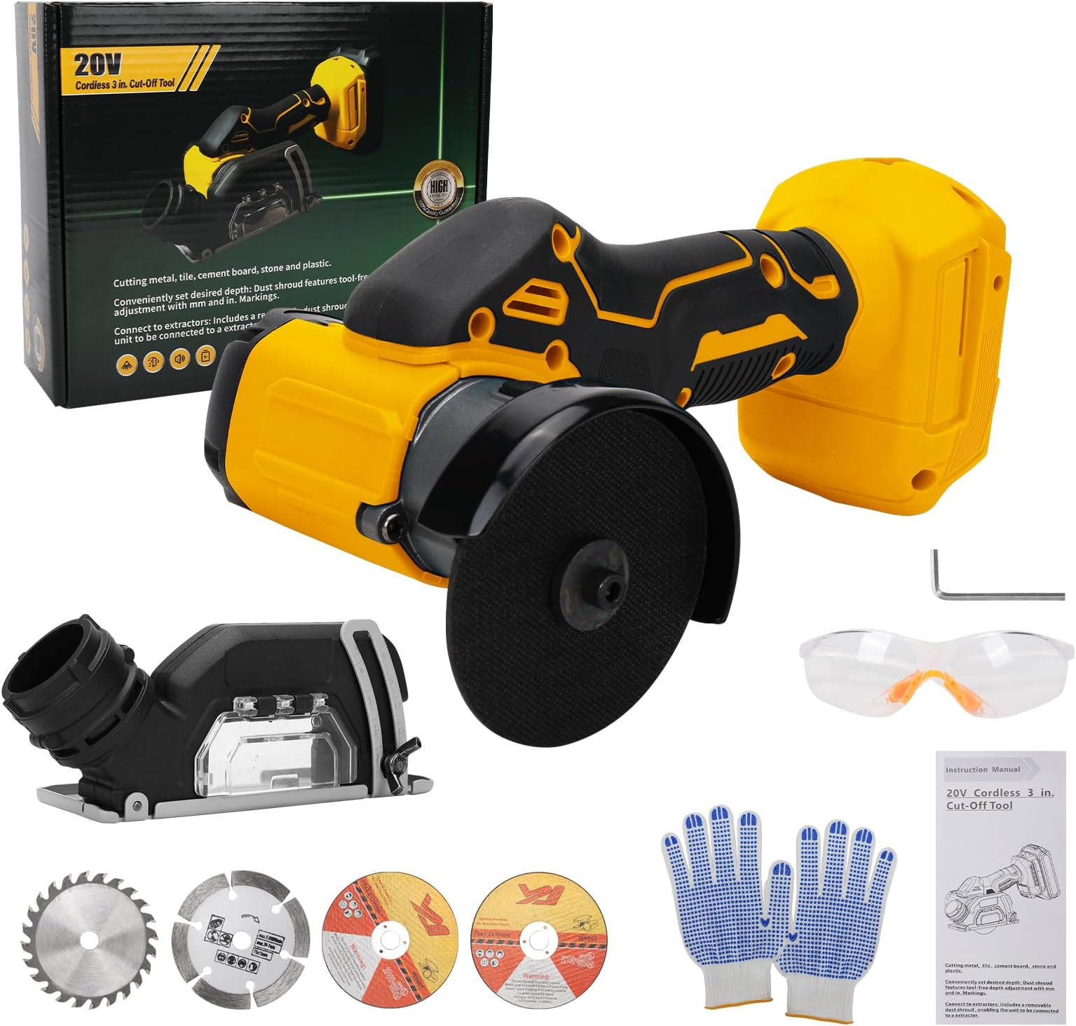 Cordless Mini Angle Grinder Compatible with Dewalt 20V Battery ...
