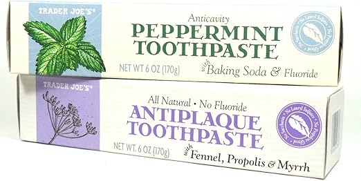 Trader Joe's ALL NATURAL ANTICAVITY PEPPERMINT toothpaste with BAKING ...